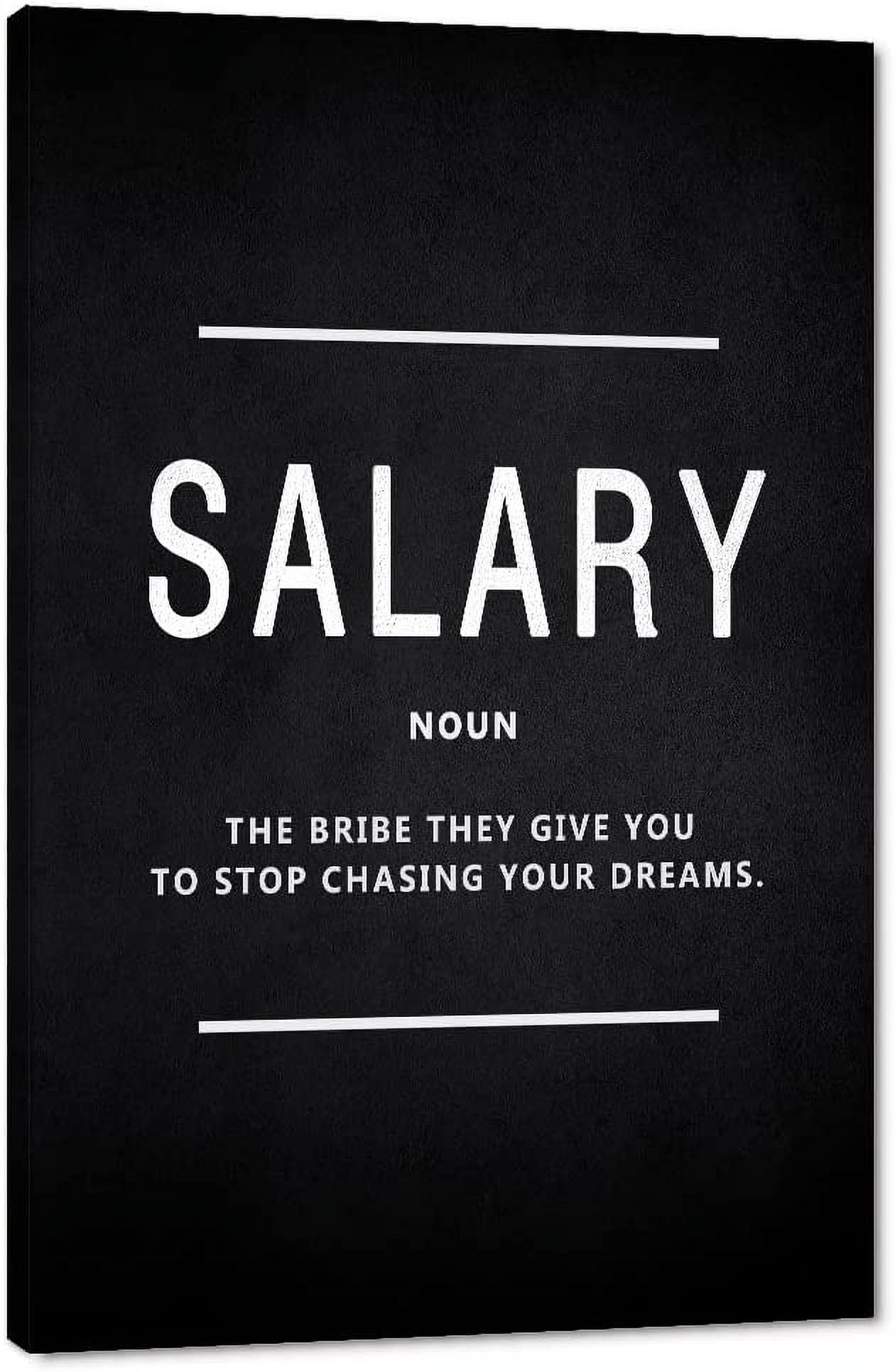 AatoeaX Inspirational Entrepreneur Quotes Wall Art Salary Noun ...