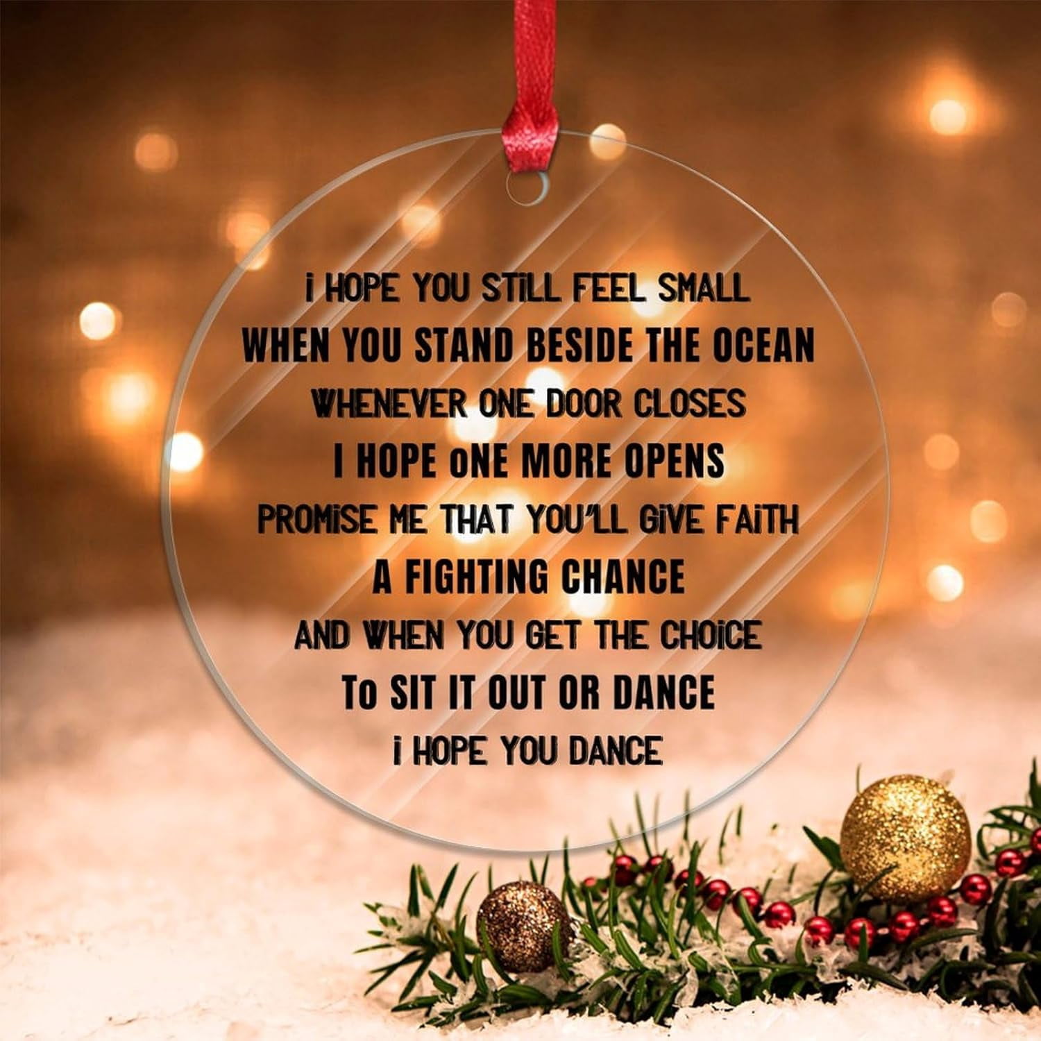 AatoeaX Inspirational “I Hope You Dance” Ornament: Uplifting Poem ...