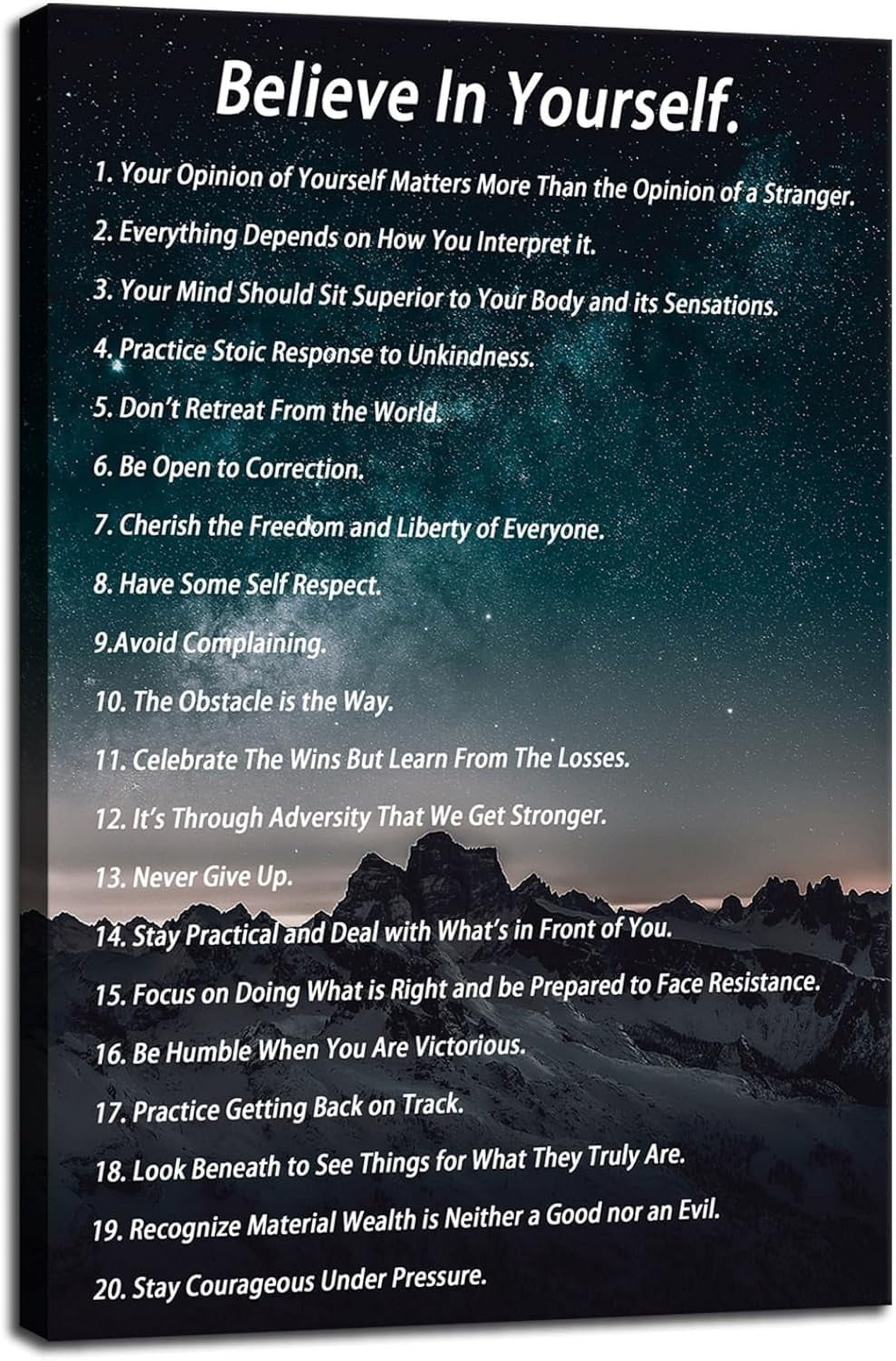 AatoeaX Inspirational Quotes Wall Art Believe In Yourself Motivational ...