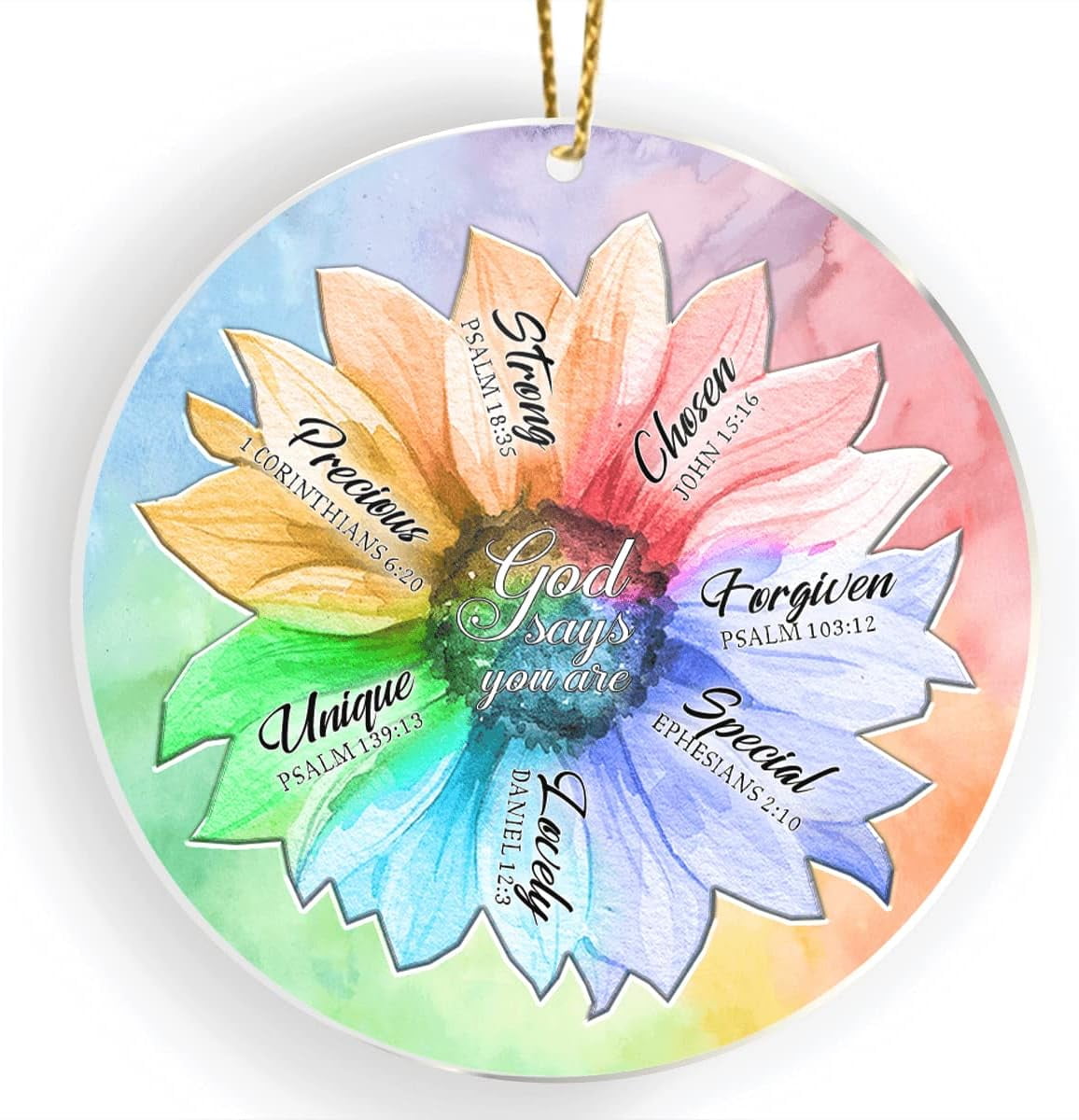AatoeaX Inspirational Sunflower Ornament: Colorful Bible Verses ...