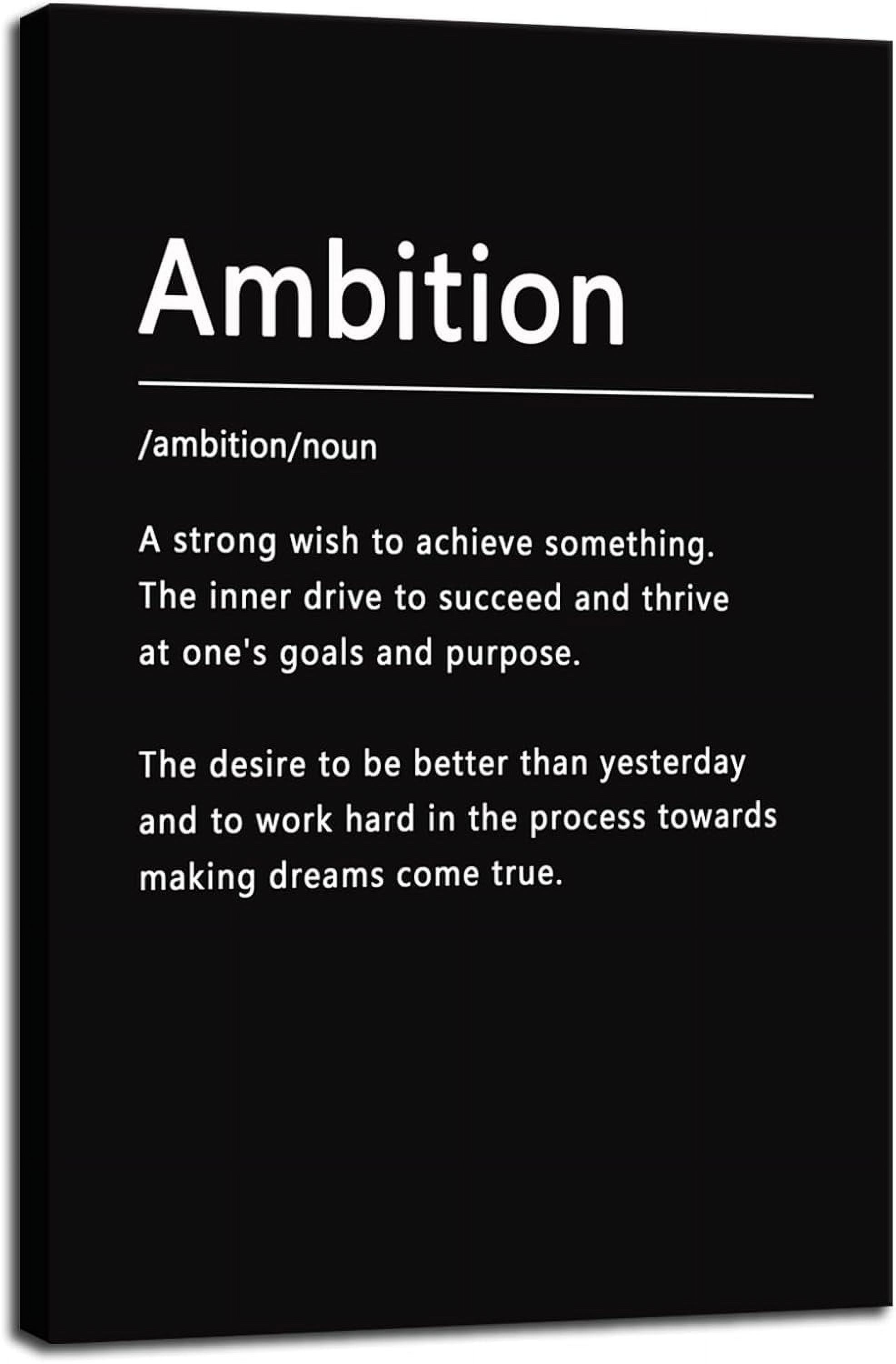 AatoeaX Inspirational Wall Art Canvas Ambition Noun Print Office Decor ...