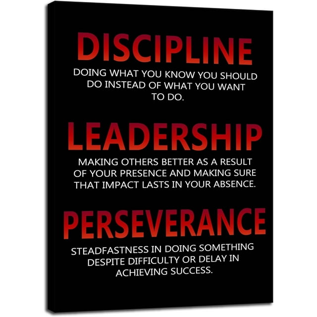 AatoeaX Inspirational Wall Art Discipline Leadership Perseverance ...