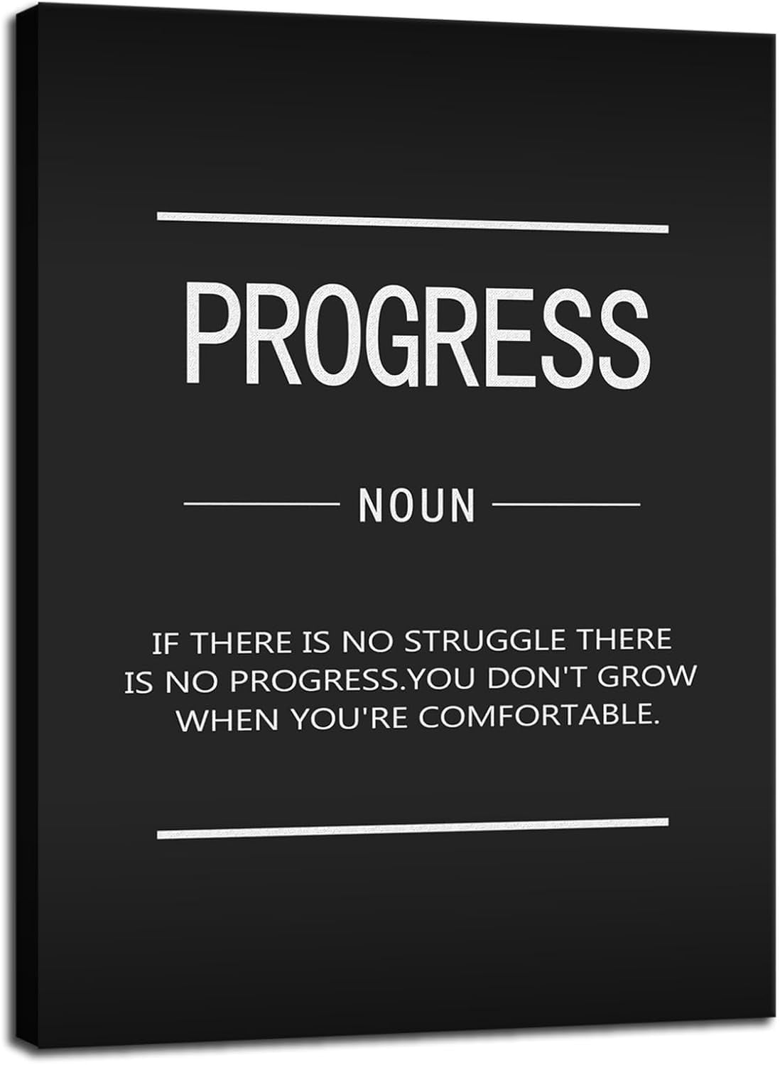 AatoeaX Inspirational Wall Art Progress Noun Pictures Motivational ...