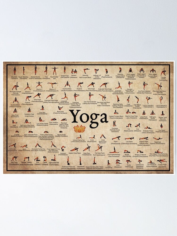 AatoeaX Iyengar Yoga Asanas Poster Aesthetic Home Decor – Perfect for ...