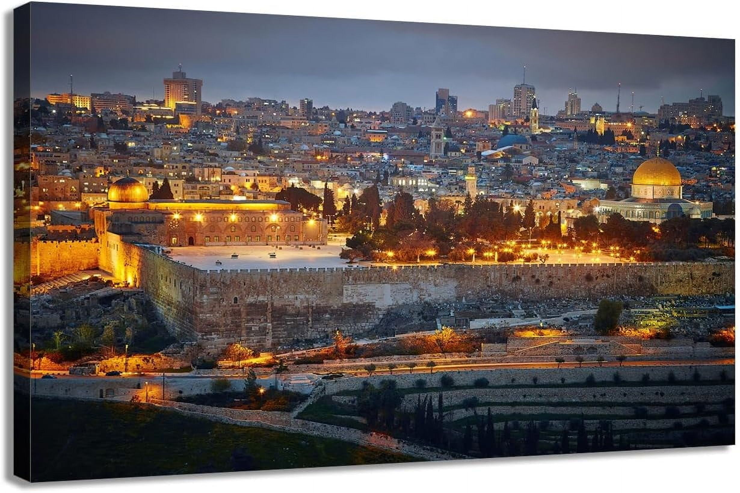 AatoeaX Jerusalem City Night Poster Urban Landscape Decor Aesthetic ...