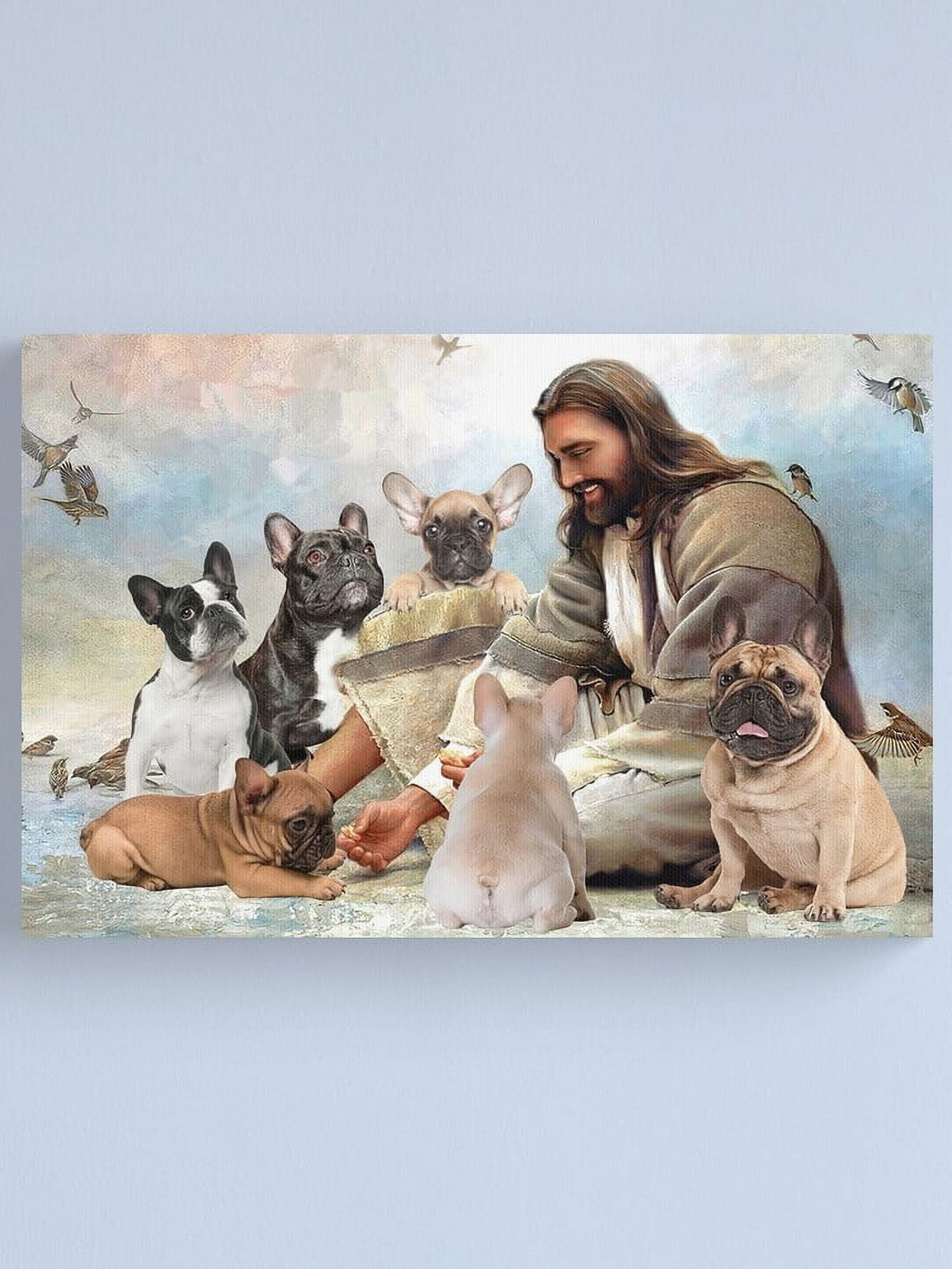 AatoeaX Jesus God Surrounded By French Bulldog Angels - Jesus French ...