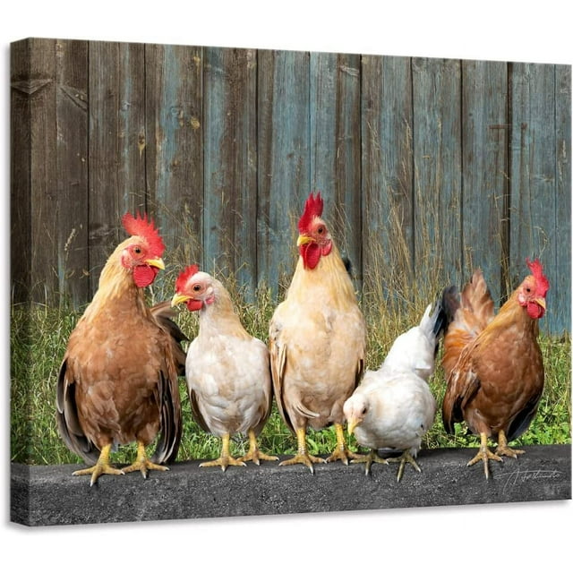 AatoeaX Kitchen Chicken Wall Art Farm Rooster Picture on Canvas for ...