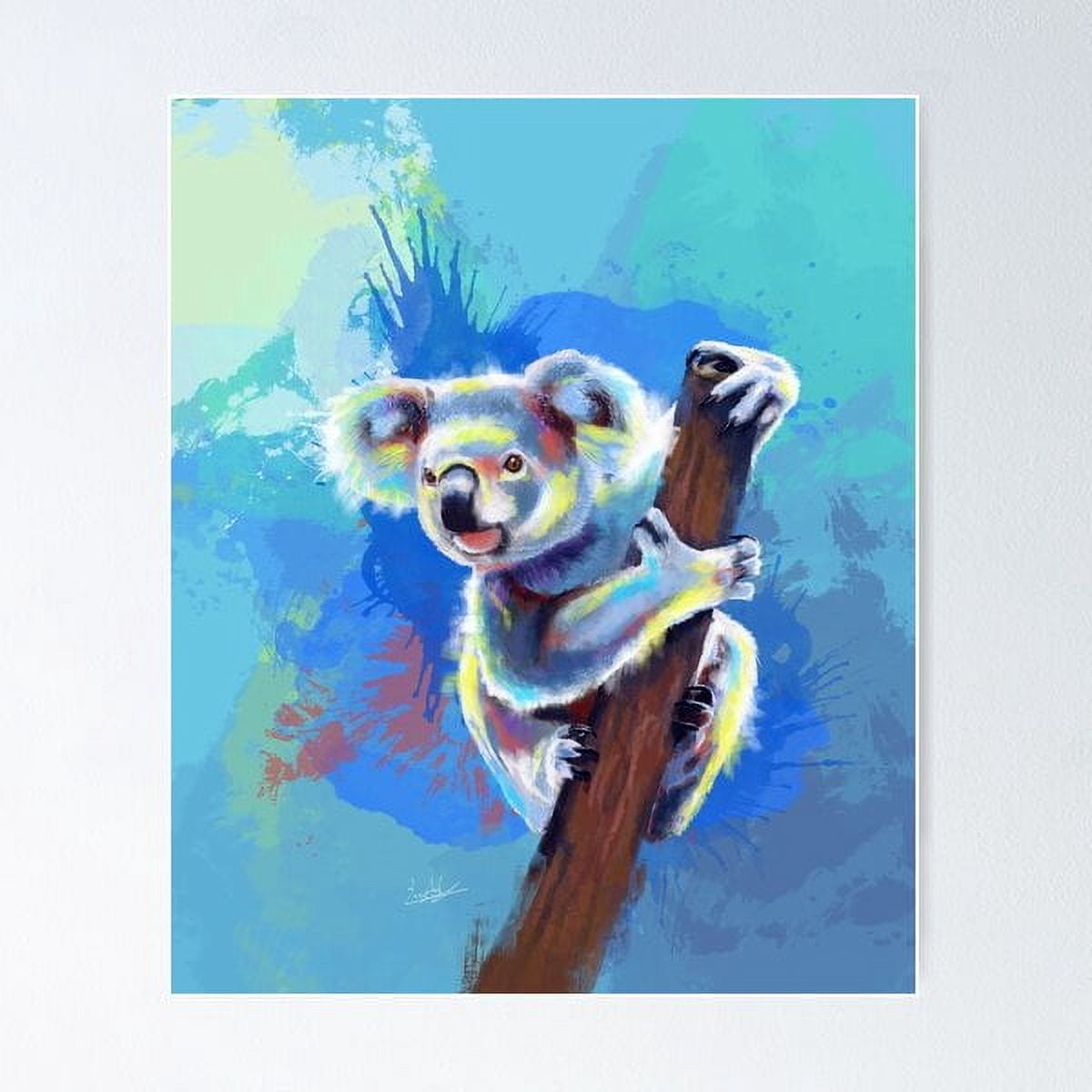 AatoeaX Koala Bear - koala illustration, colorful animal Poster ...