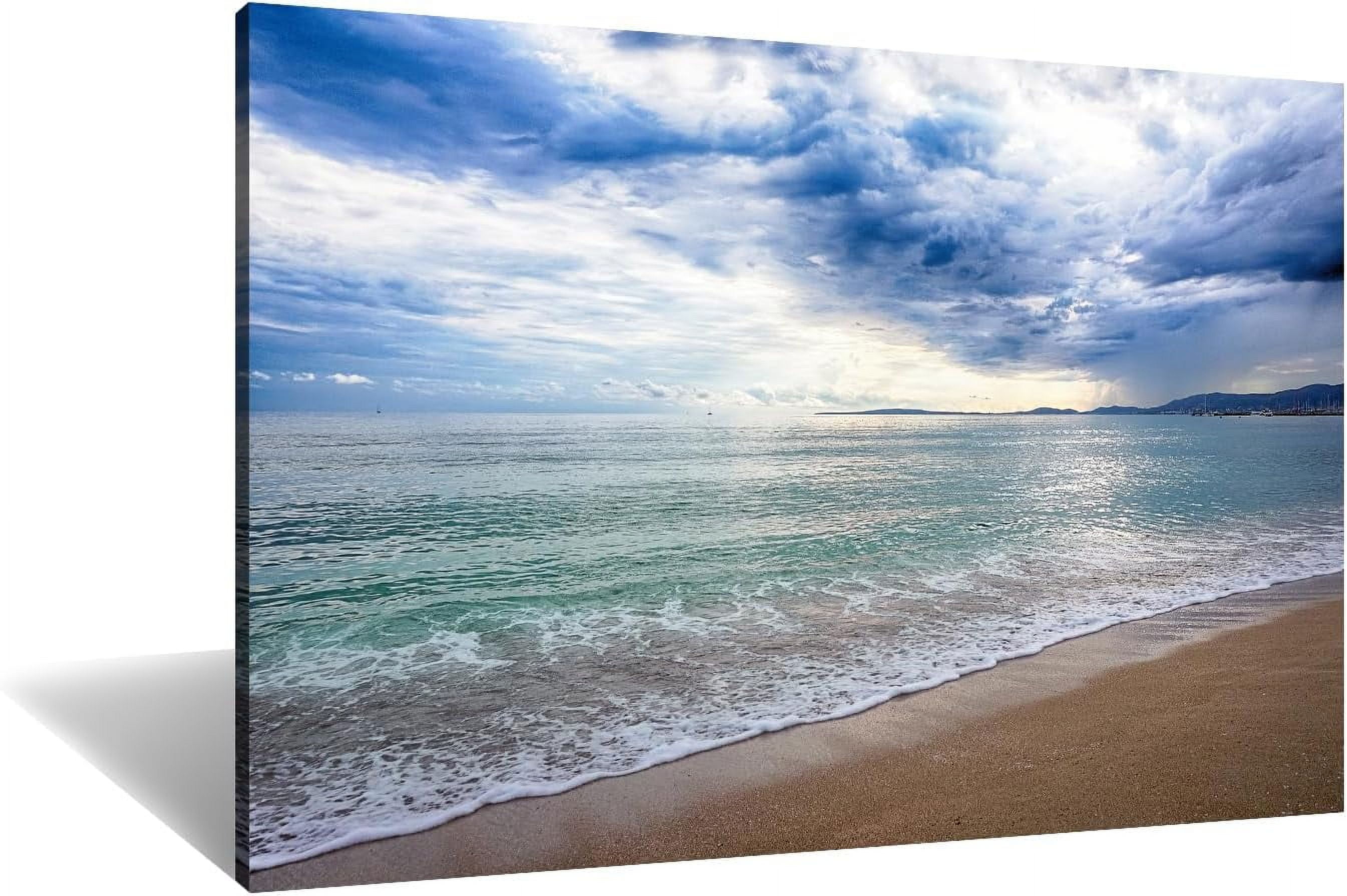 AatoeaX Landscape Canvas Wall Art Home Decor Blue Beach Seascape Poster ...