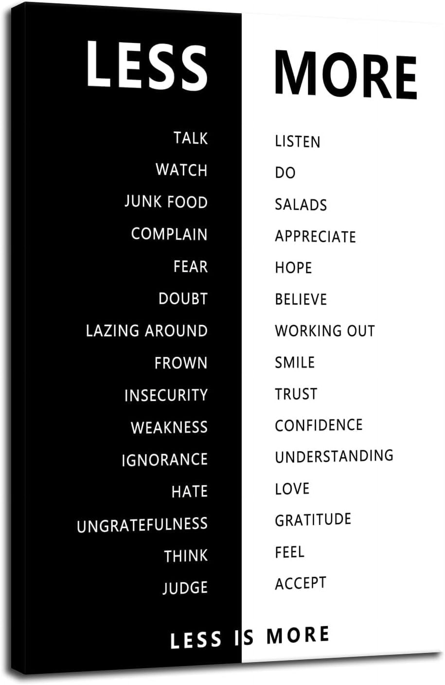 AatoeaX Less is More Inspirational Print Wall Art for Office Less and ...