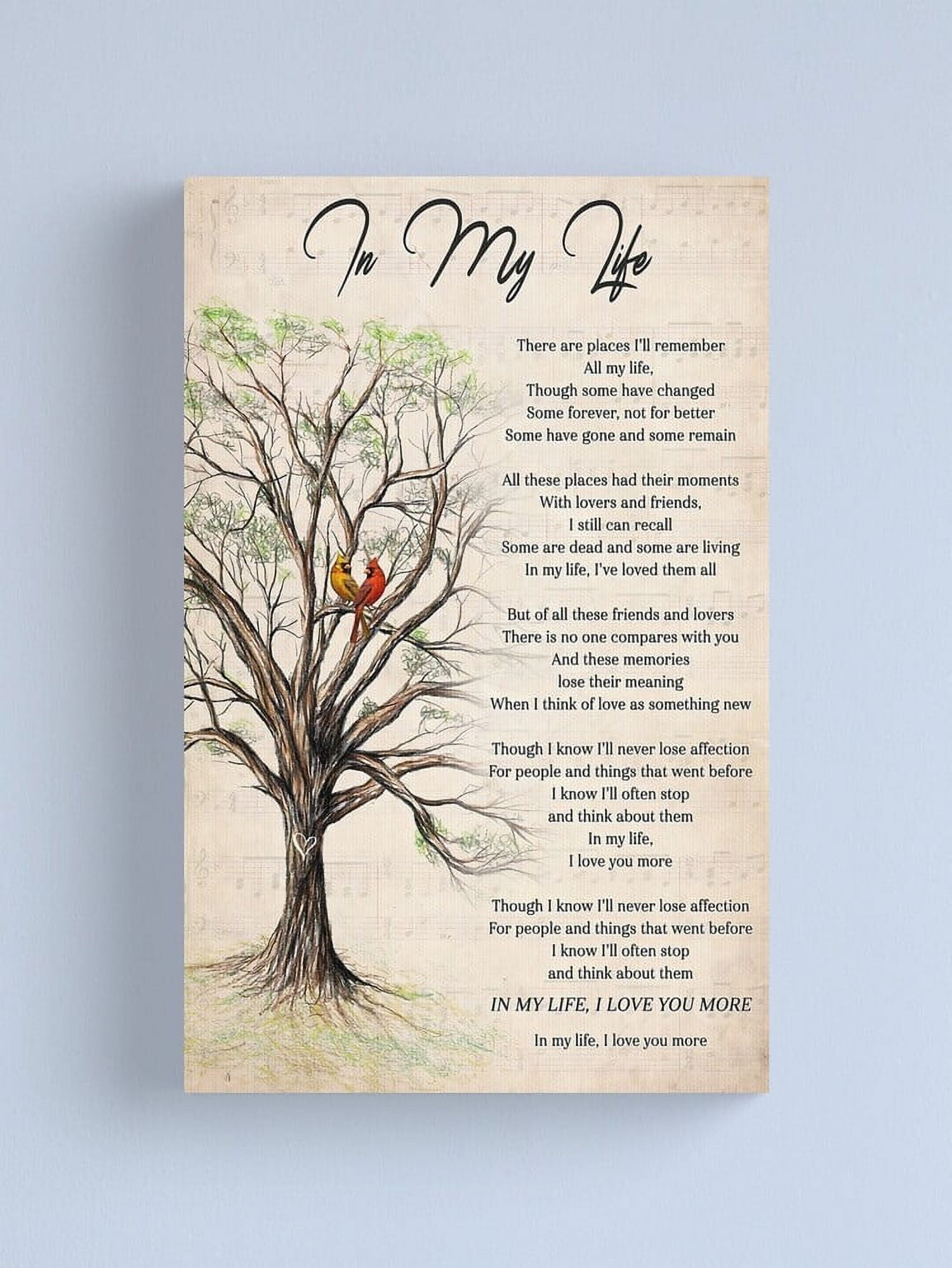 AatoeaX In My Life Lyrics Poster, The Beatles Song Lyrics Poster,Song ...