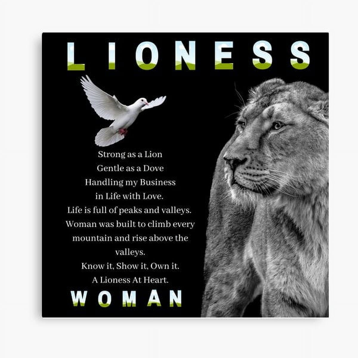 AatoeaX Lioness Canvas Print Modern Wall Art Canvas Poster – Aesthetic Print for Home, Office ...