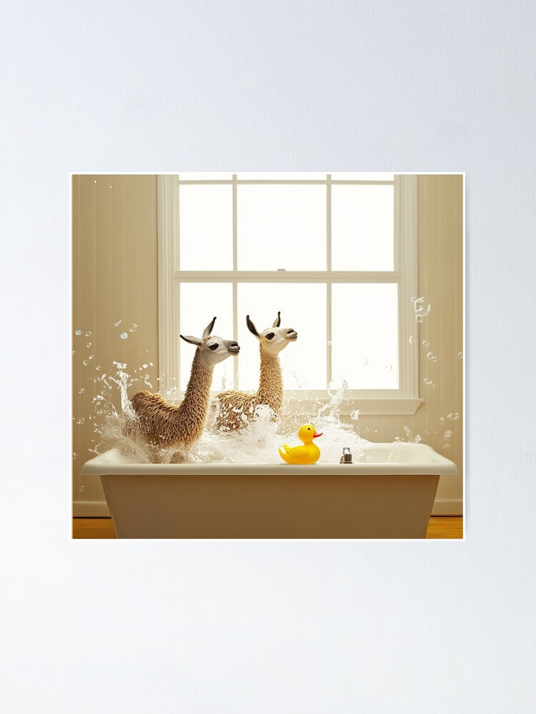 AatoeaX Llama Bubble Bath, Llamas Bathroom Poster Aesthetic Home Decor ...