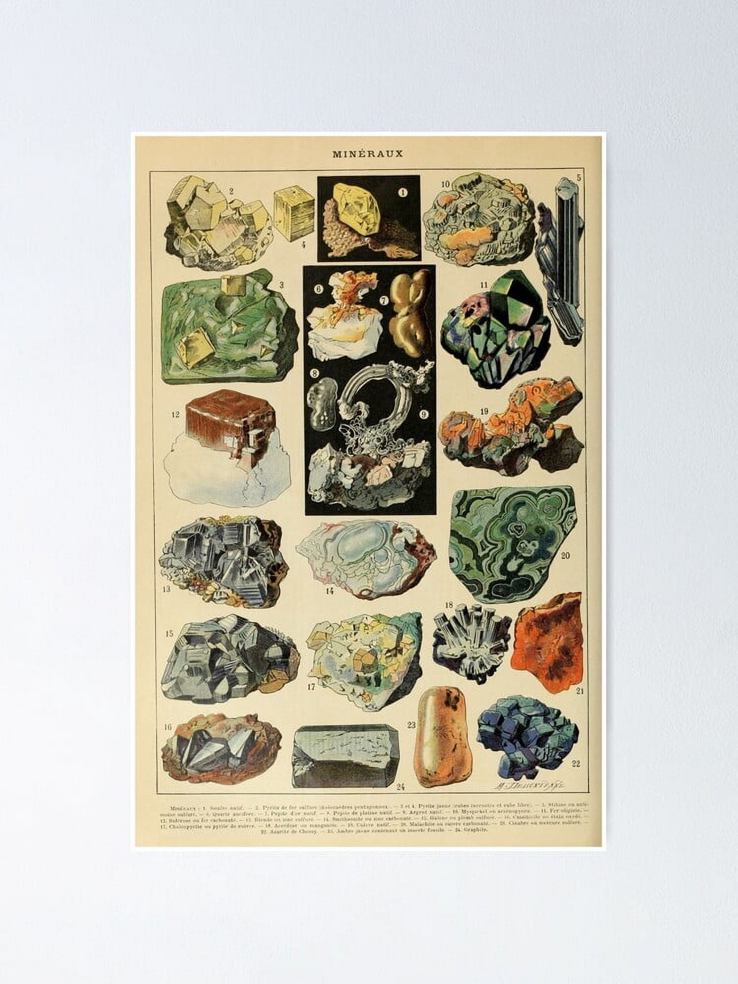 AatoeaX MINERALS - French Geology Poster Modern Wall Art Canvas Poster ...