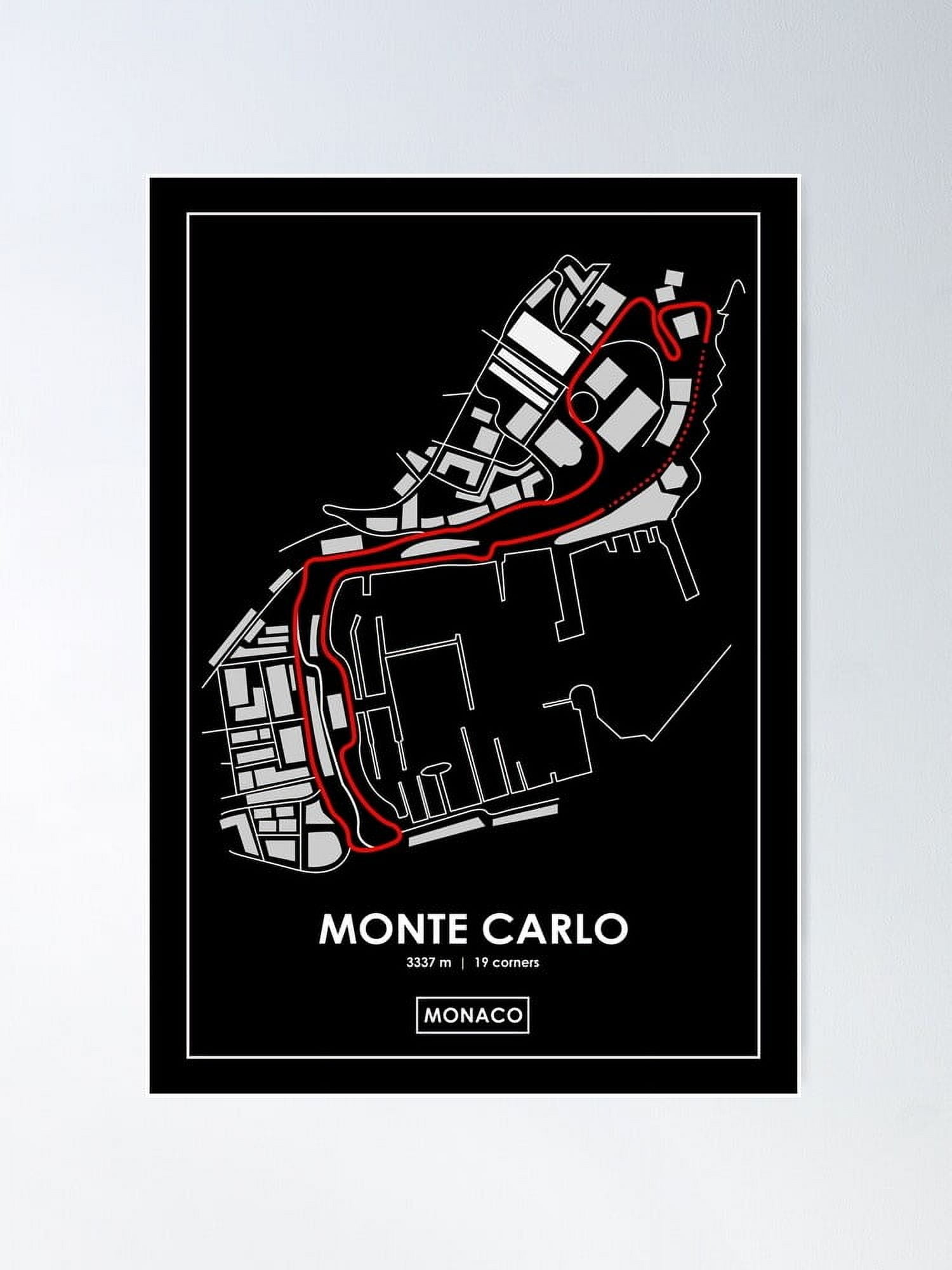 AatoeaX MONTECARLO - MONACO TRACK MAP 2.0 RED Poster Aesthetic Home ...
