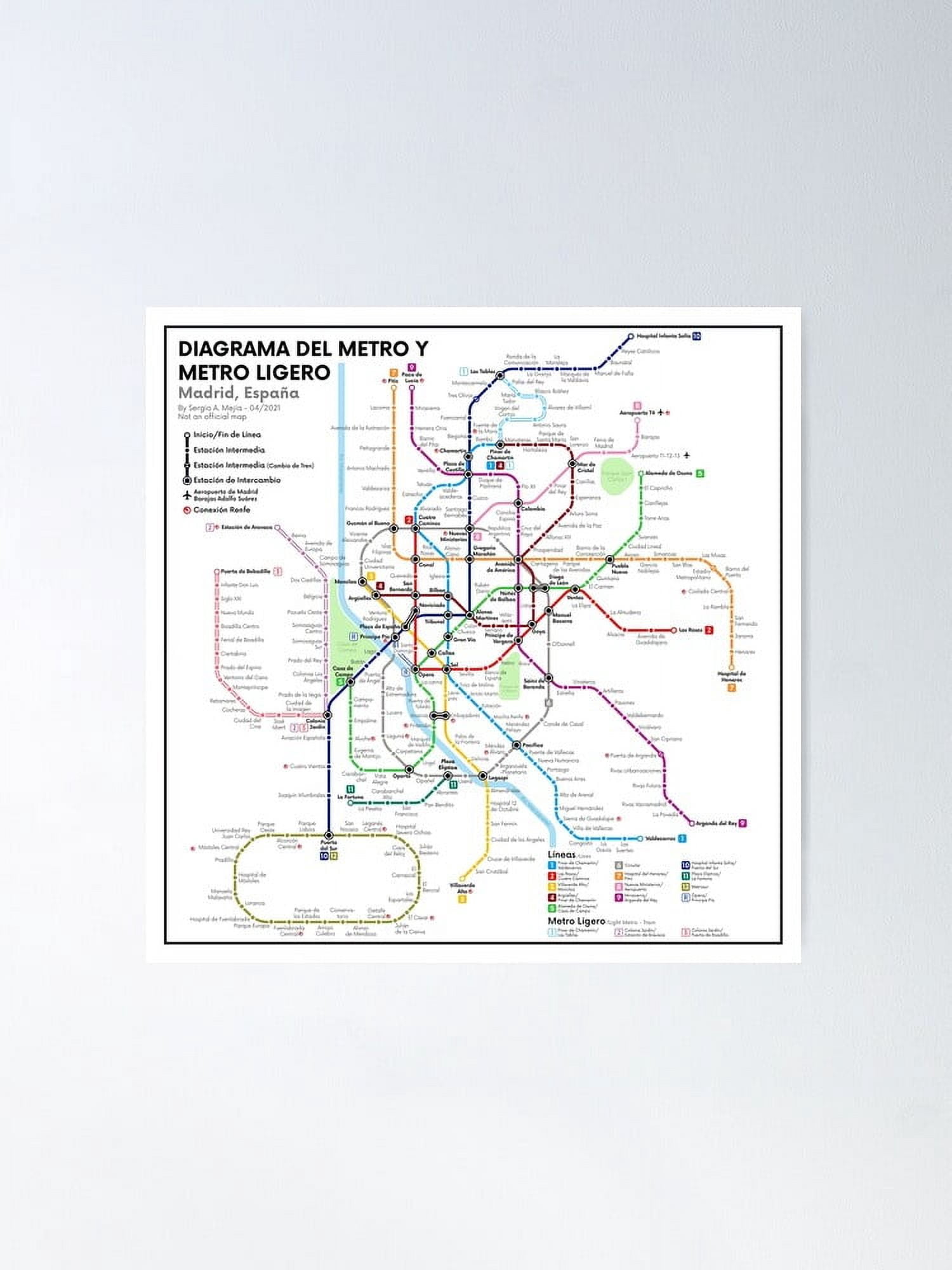 AatoeaX Madrid Metro Map Poster Aesthetic Home Decor – Perfect for ...