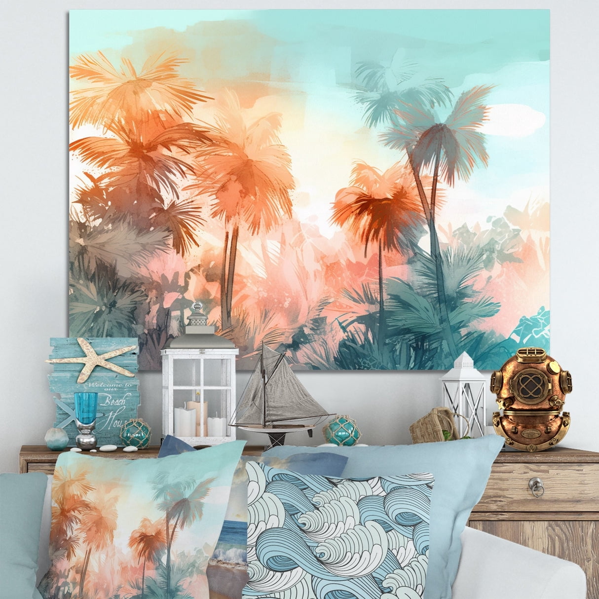 AatoeaX "Majestic Tropical Palm Trees Ii" Tree Floral Wall Art Prints ...