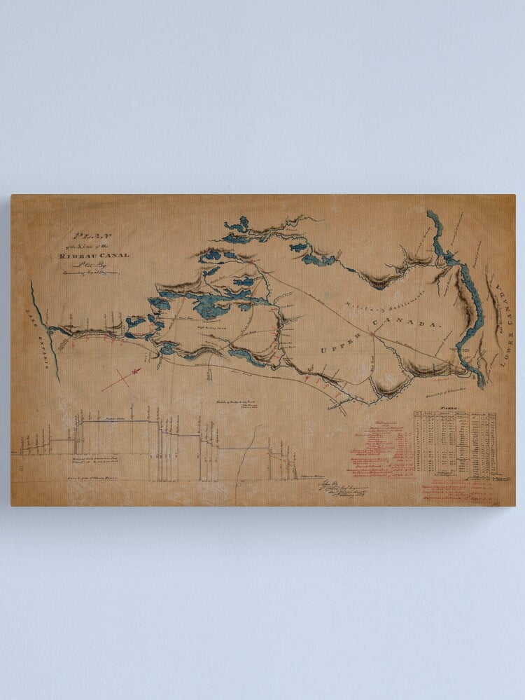 AatoeaX Map Of The Rideau Canal 1829 Canvas Print Modern Wall Art ...