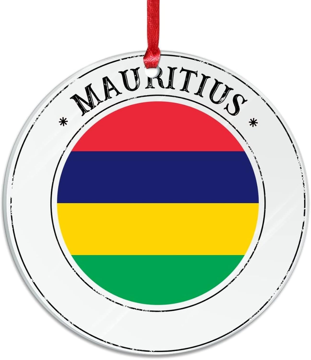 AatoeaX Mauritius Flag Acrylic Ornament: Stamped Design, National Pride ...