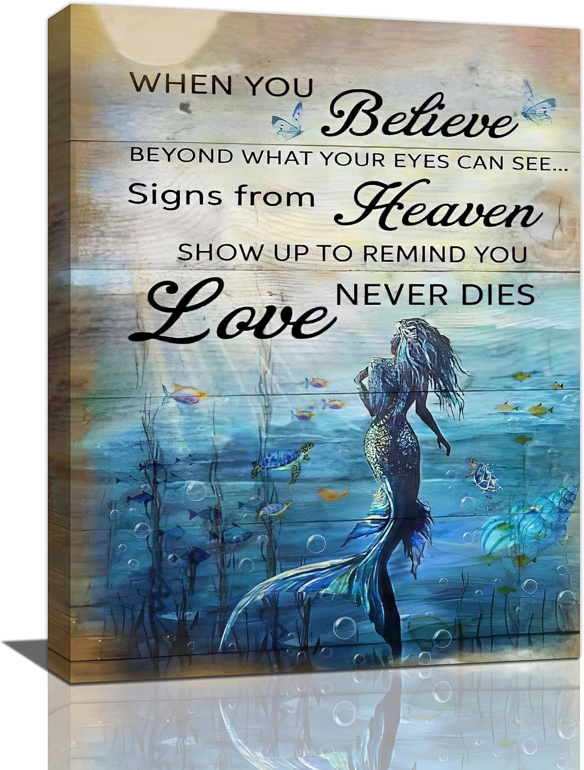 AatoeaX Mermaid Wall Art Ocean Pictures Wall Decor Mermaid Ocean ...