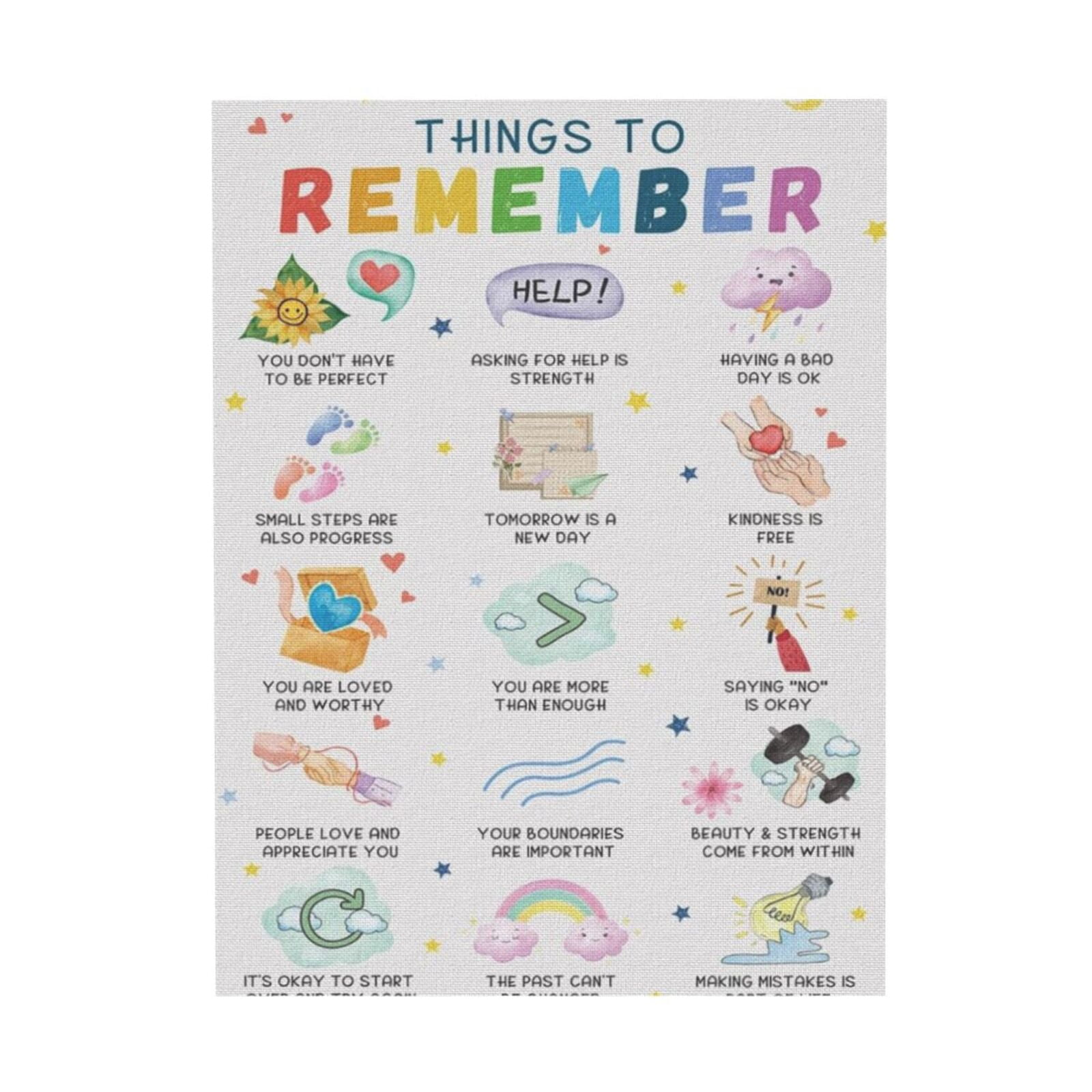 AatoeaX Mindful "Things to Remember" Scroll, Linen Canvas ...