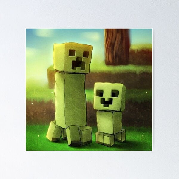 AatoeaX Minecraft Creeper Family Cute Art PosterAesthetic Home Decor ...