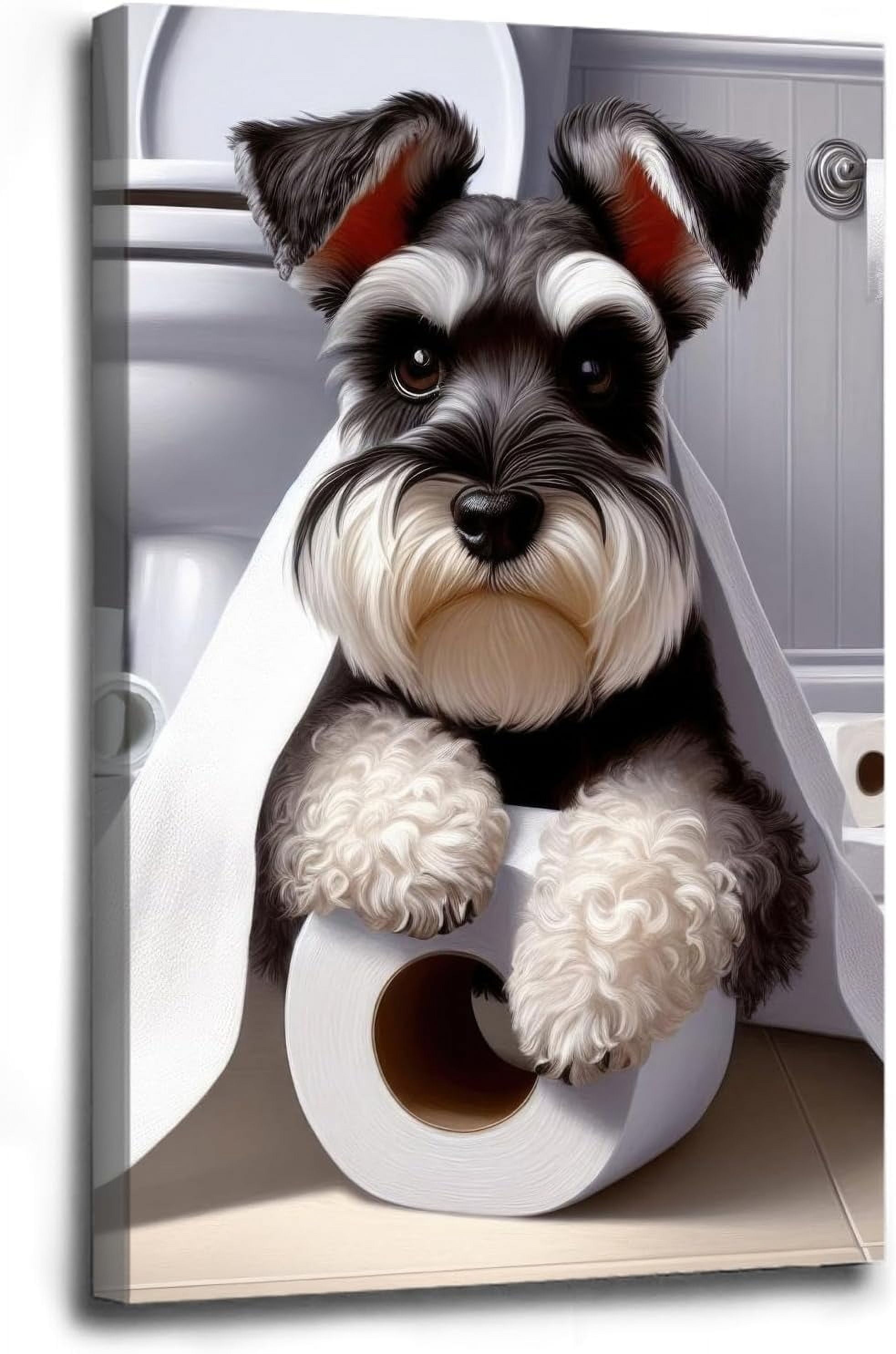 AatoeaX Miniature Schnauzer Bathroom Prints Funny Miniature Schnauzer ...