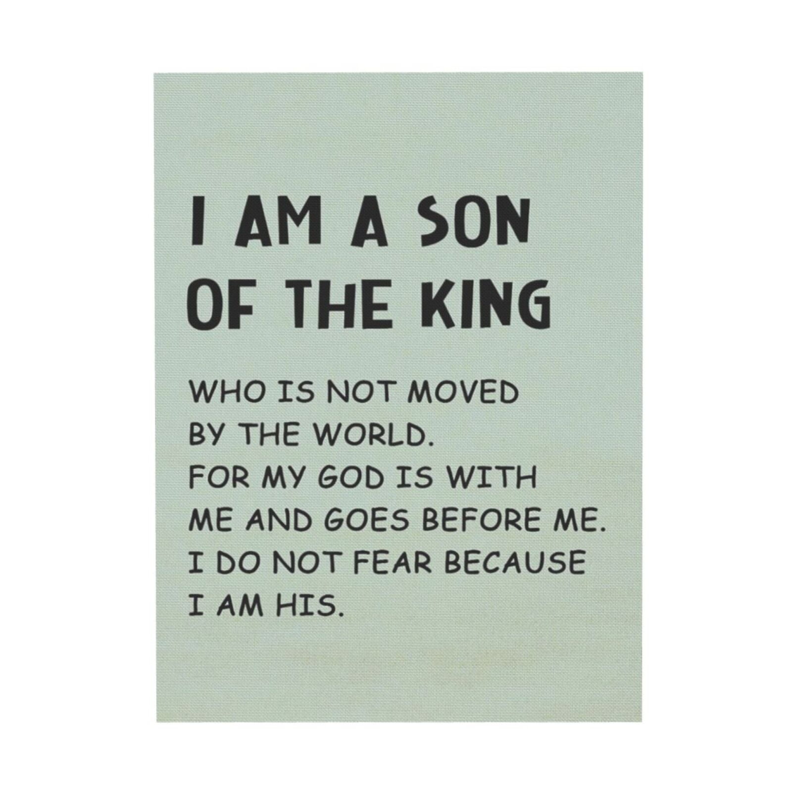 AatoeaX Mint "I Am a Son of the King" Scroll, Linen Canvas, Light Green ...