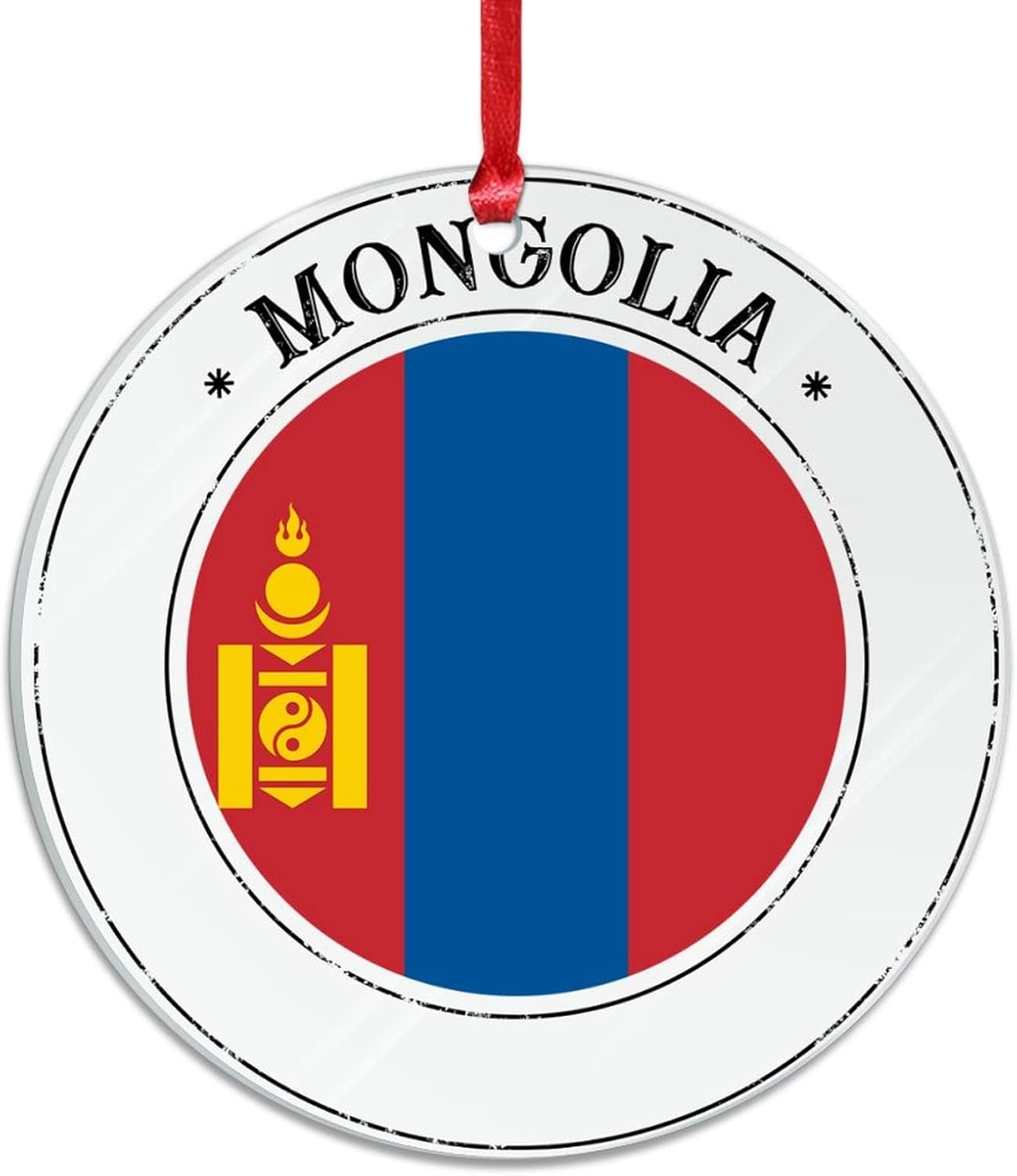 AatoeaX Mongolia Flag Acrylic Ornament: Stamped Design, National Symbol ...
