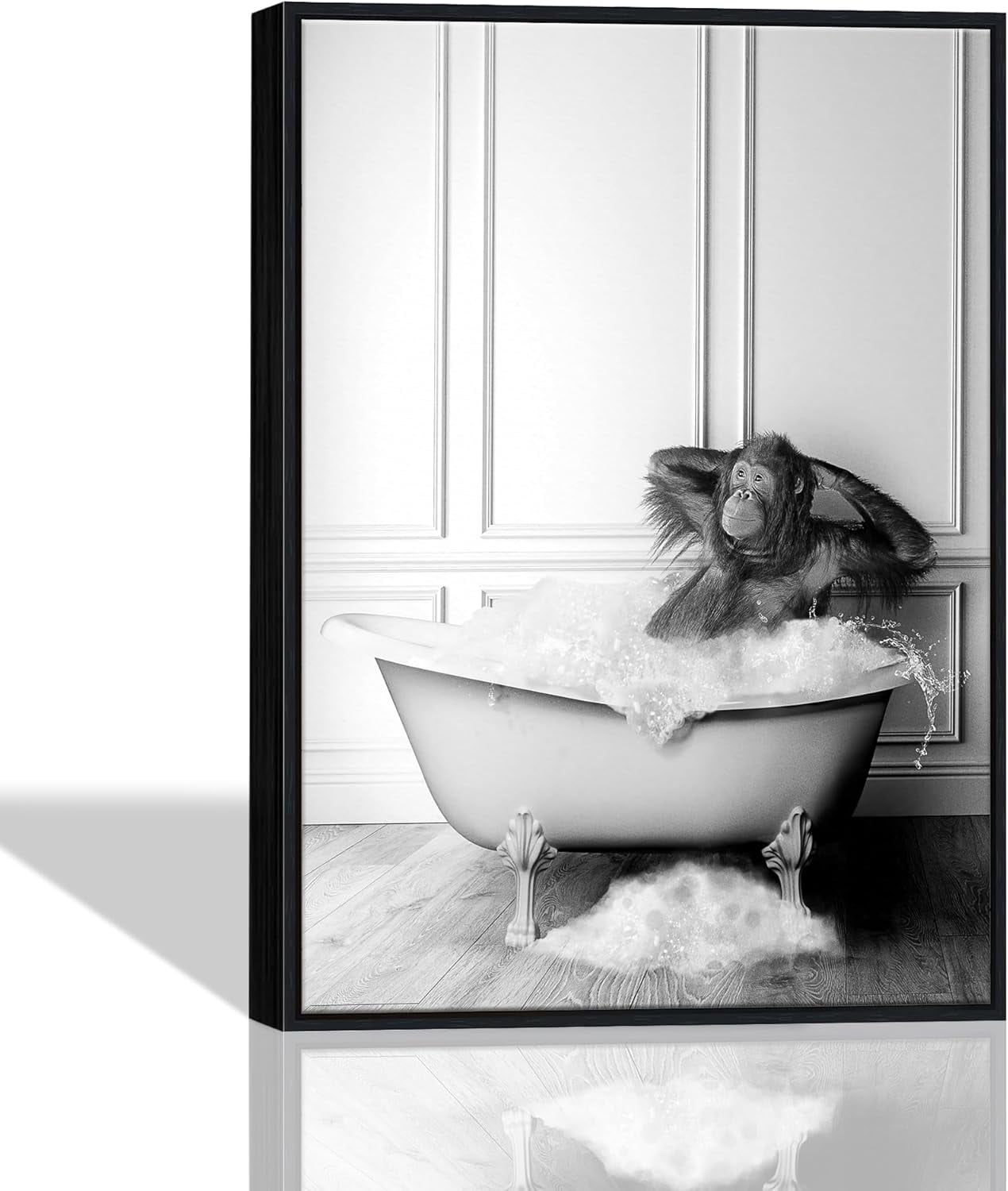 AatoeaX Monkey in Bathtub, Wall Art Bathroom Wall Art Canvas Monkey ...