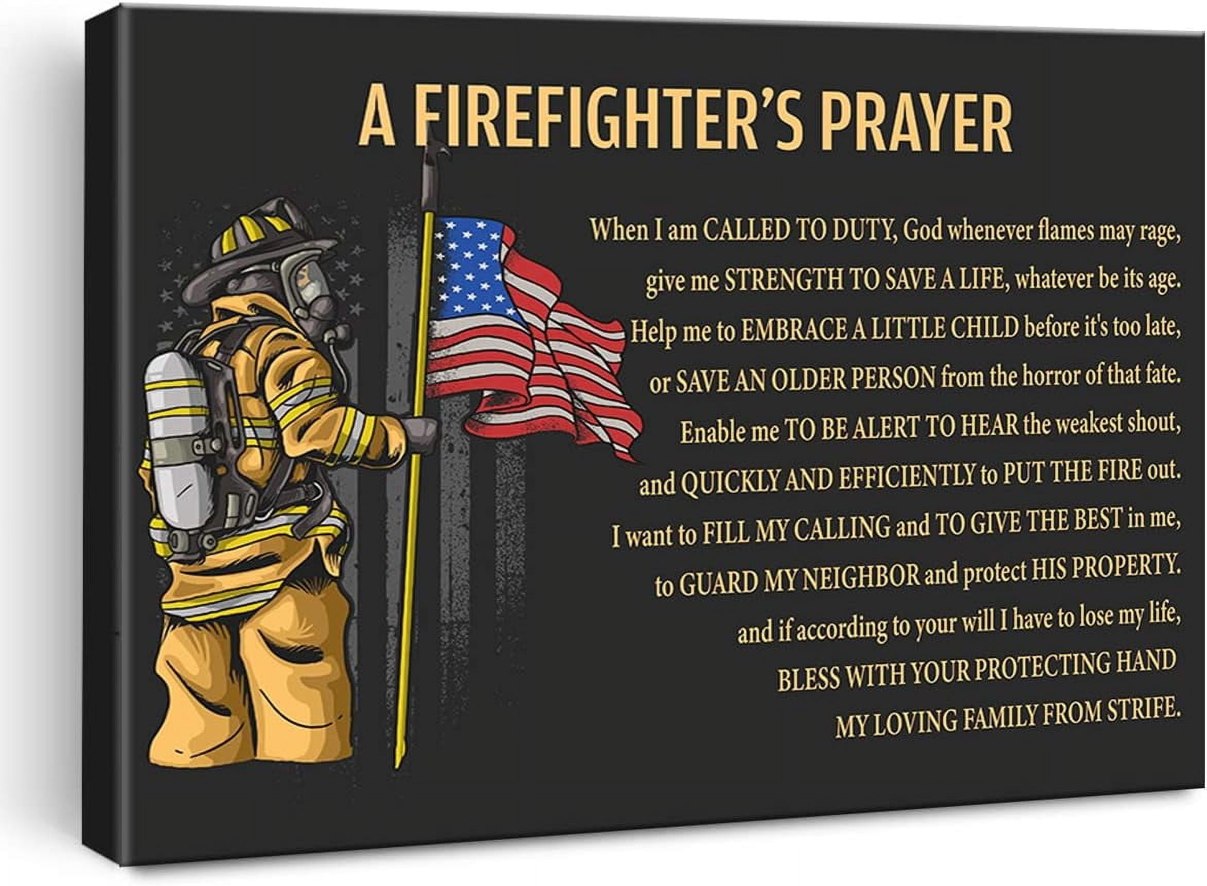 AatoeaX Motivational Art Wall Decor a Firefighter's Prayer Canvas Print ...