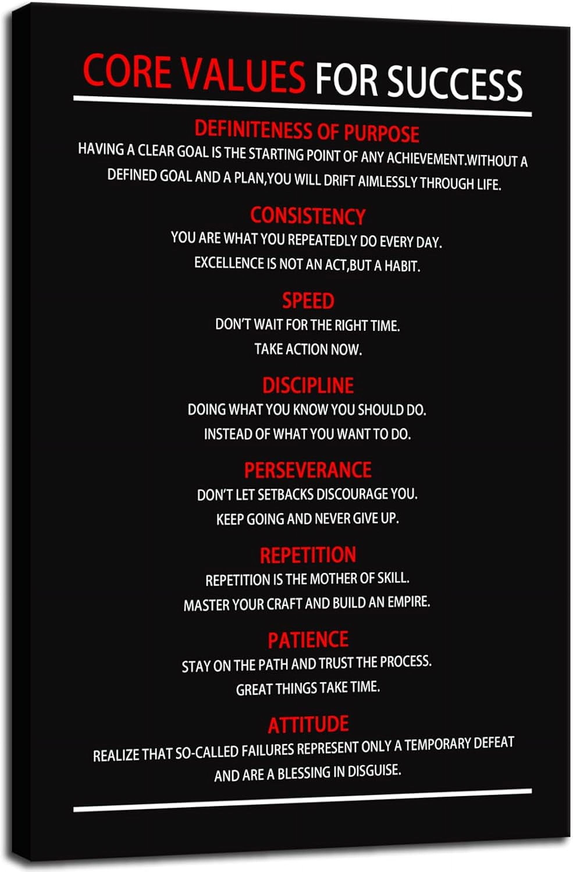 AatoeaX Motivational Canvas Office Print Wall Art Core Values For ...