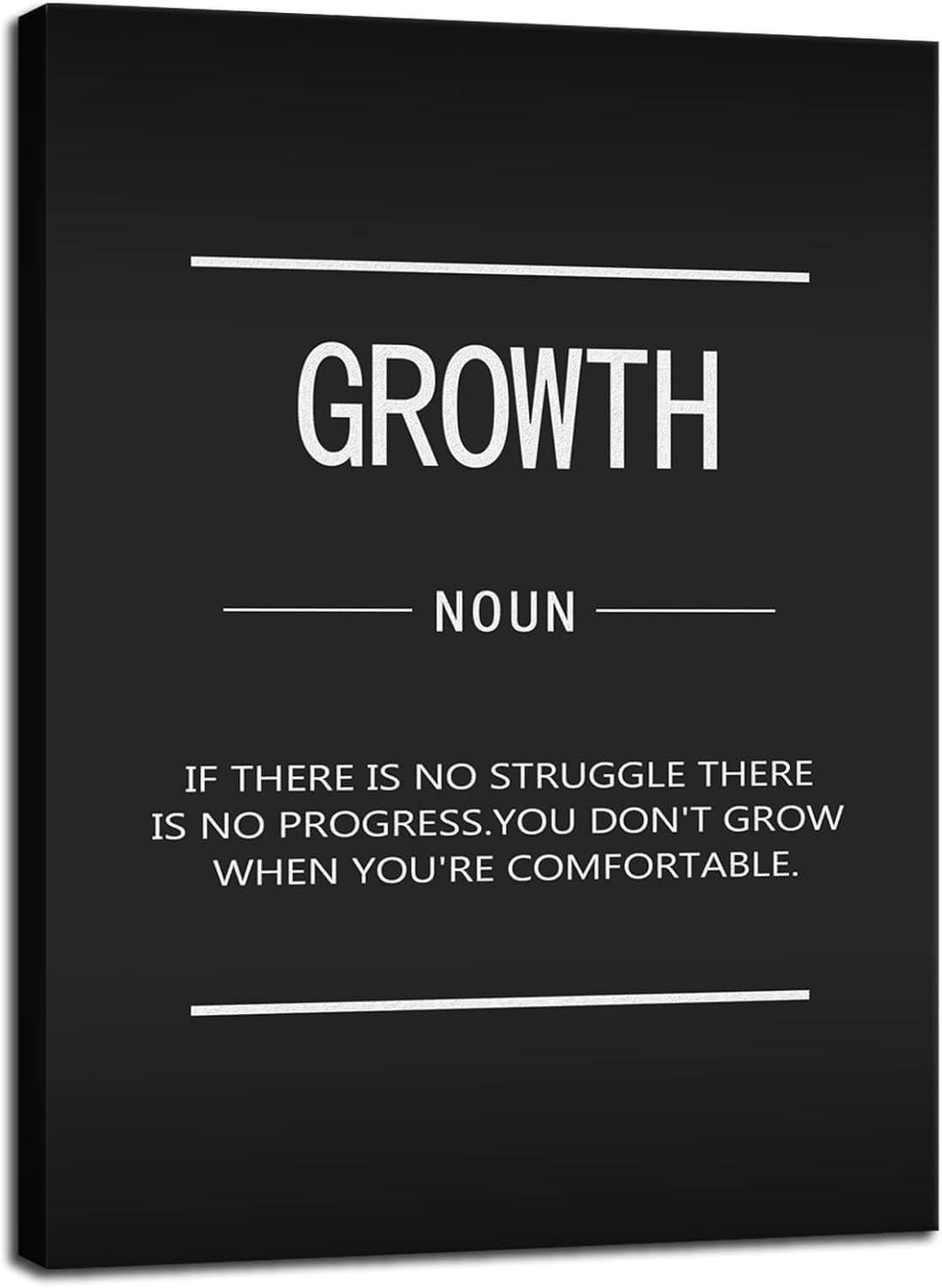 AatoeaX Motivational Canvas Wall Art Growth Noun Inspirational Poster ...