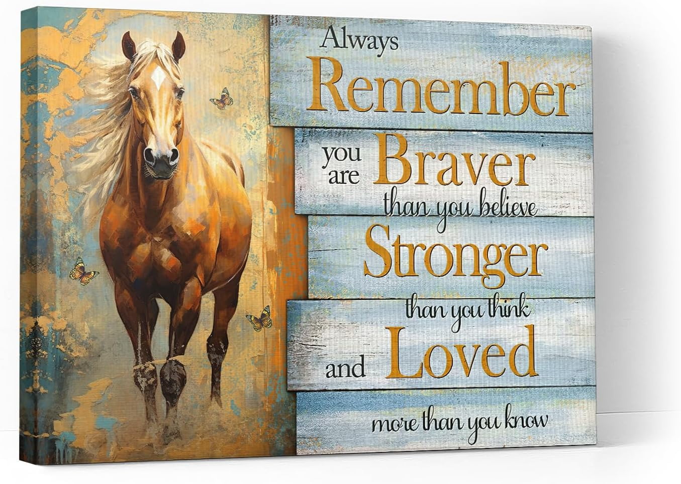 AatoeaX Motivational Horse Cow Canvas Wall Art Horse Gifts Wall Decor ...