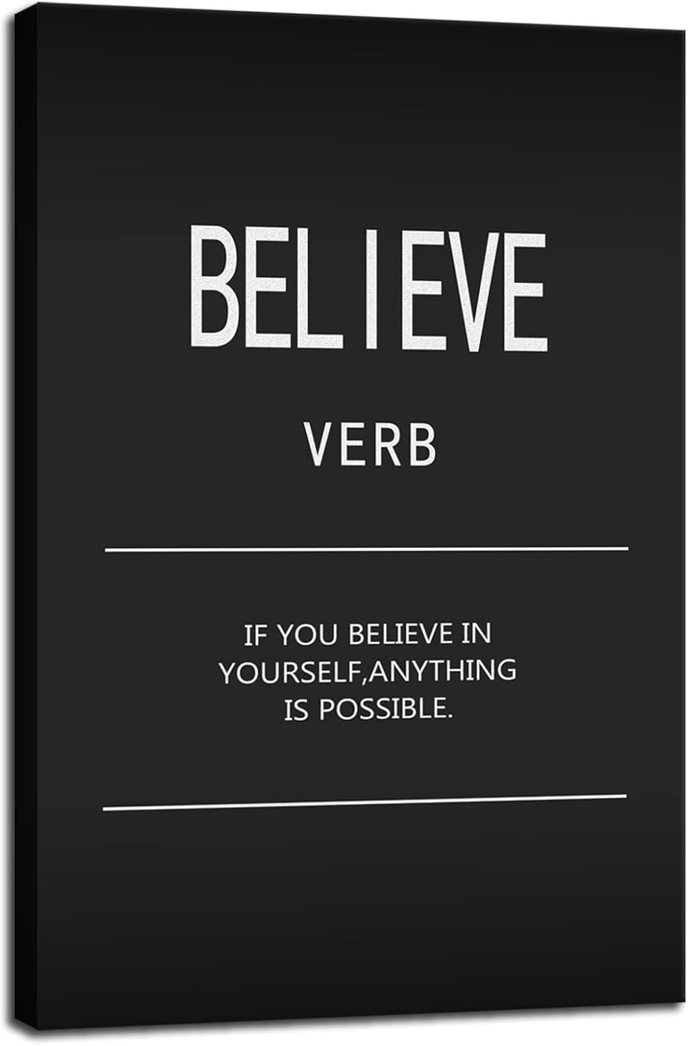 AatoeaX Motivational Office Positive Poster Believe Verb Inspirational ...