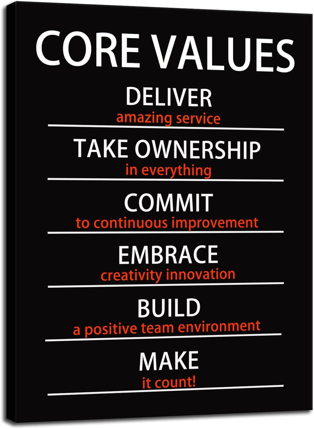 AatoeaX Motivational Wall Art Inspirational Canvas Painting Core Values ...