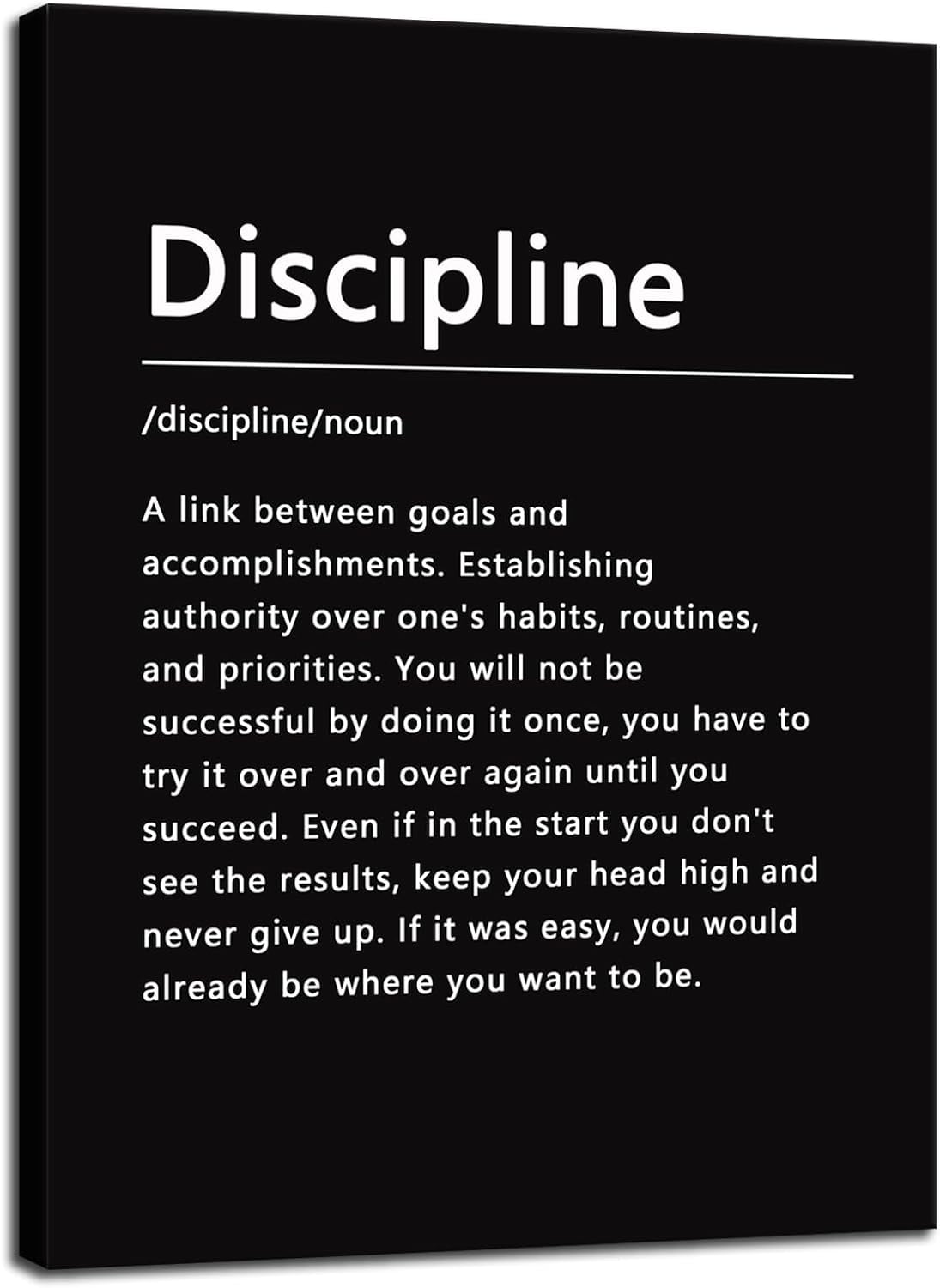 AatoeaX MotivationalWall Decor Inspirational Canvas Wall Art Discipline ...