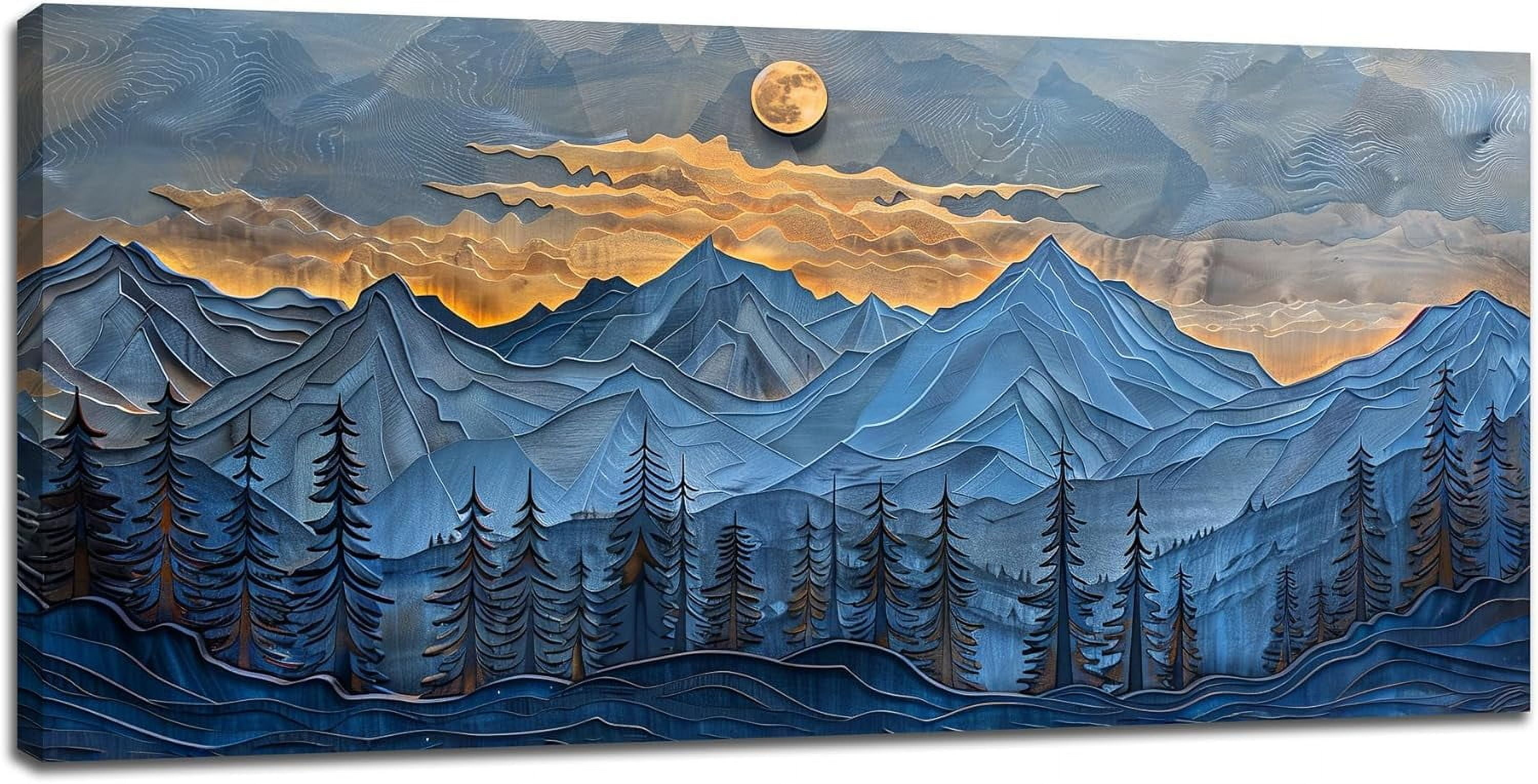 AatoeaX Mountain Forest Wall Art for Living Room Cabin Country Canvas ...