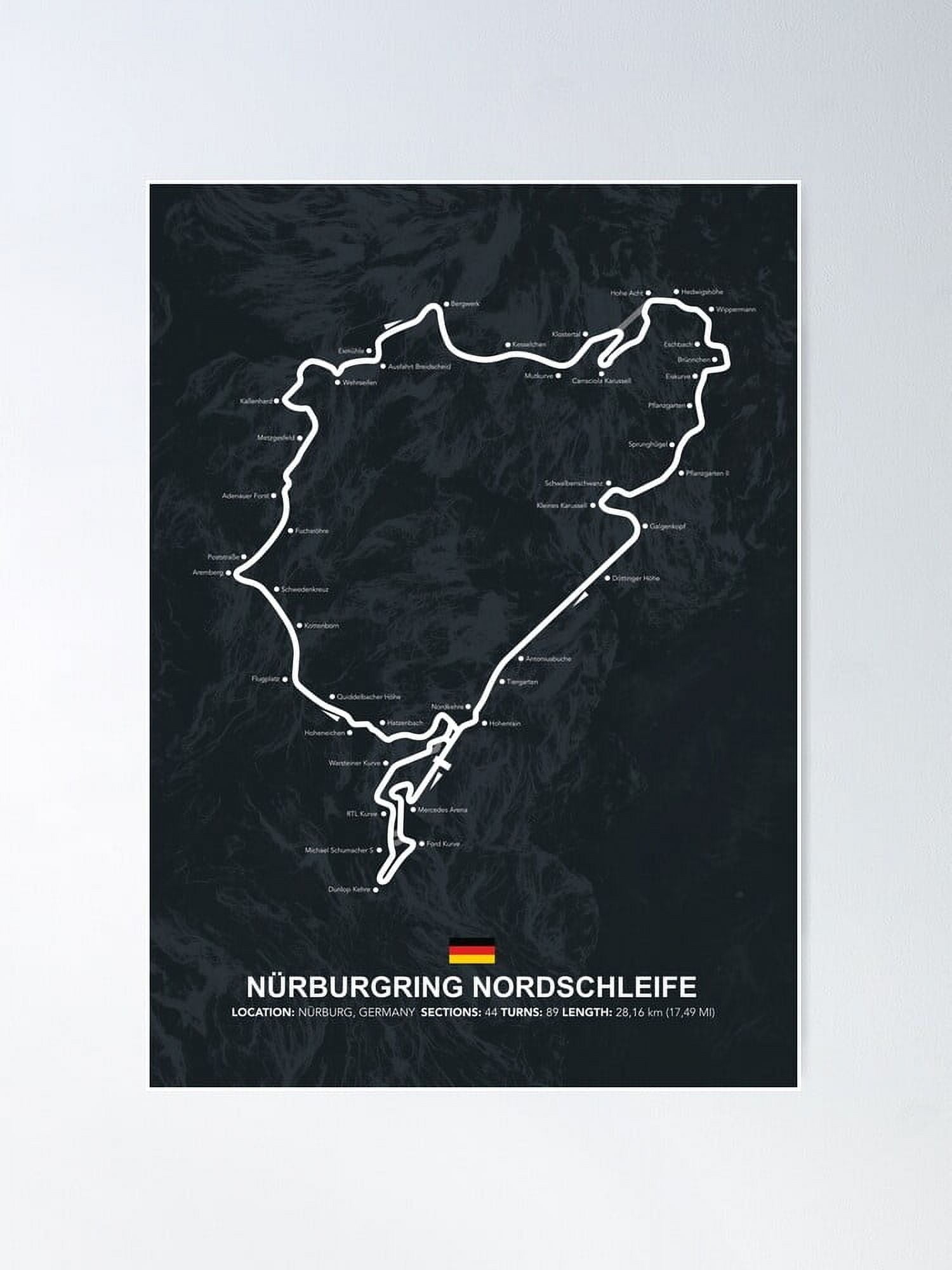 AatoeaX Nürburgring Nordschleife - Racetack Map Poster Modern Wall Art ...