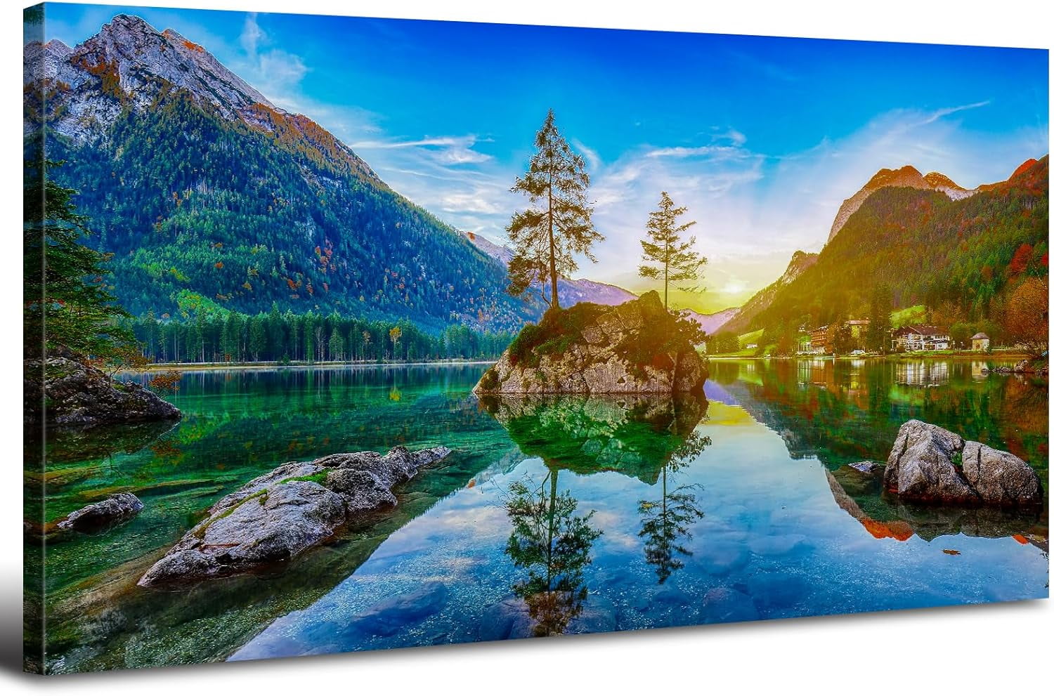 AatoeaX Nature Canvas Wall Art Lake landscape Canvas Picture Prints ...