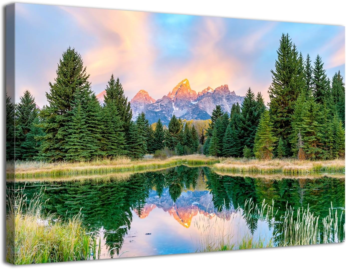AatoeaX Nature Canvas Wall Art Teton Mountains Wall Decor Sunset Snake ...