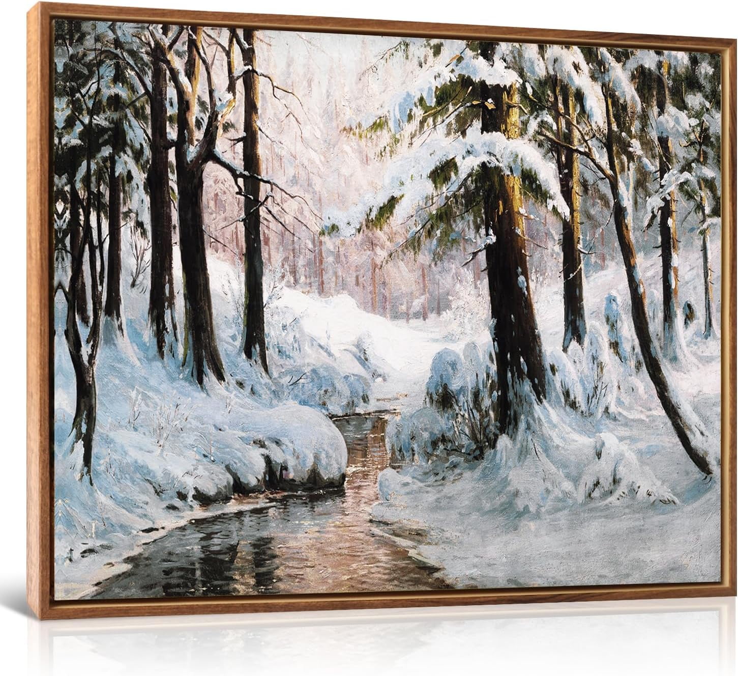 AatoeaX Nature Country Wall Art Stream Wall Decor Melt Snow Tree Canvas ...