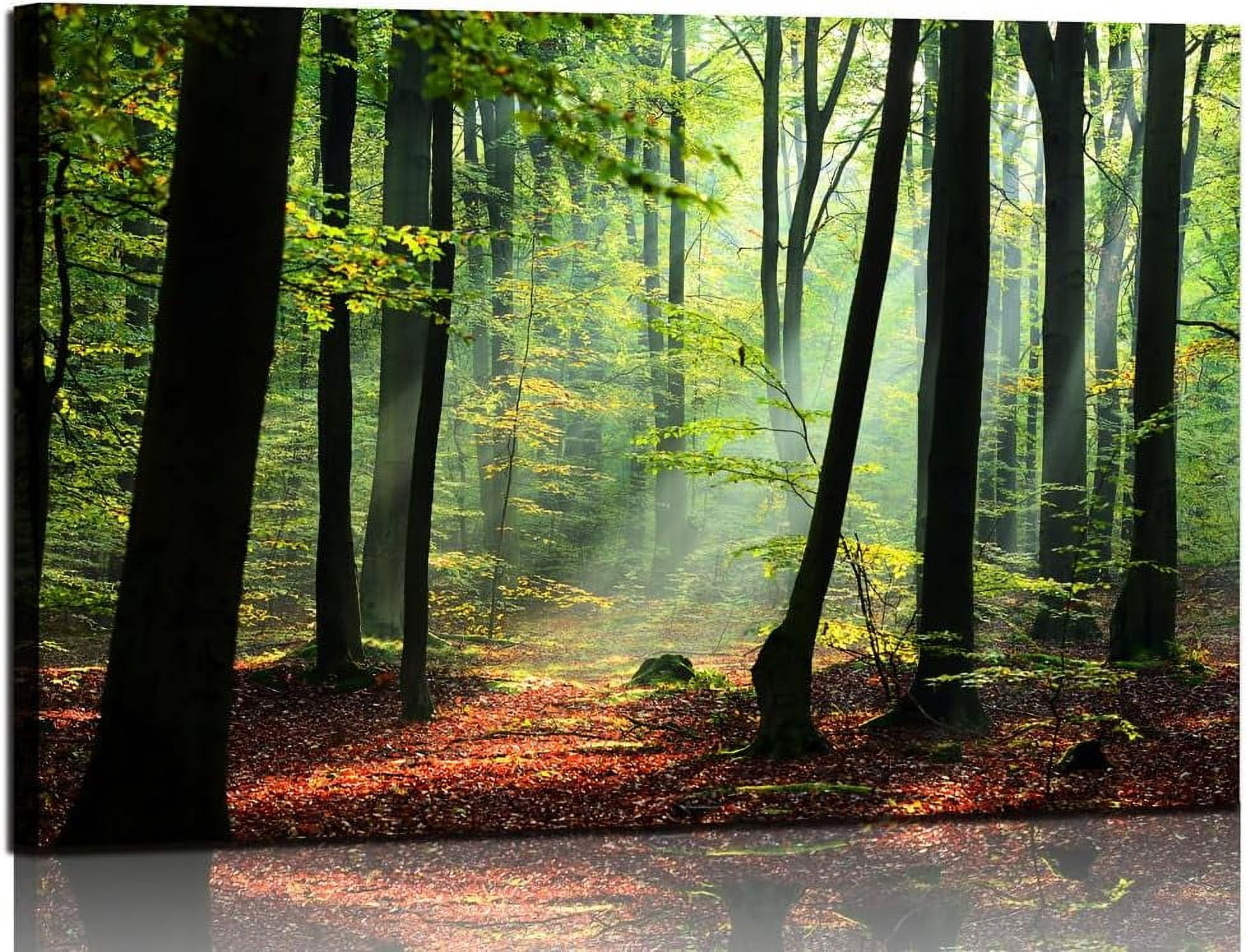 AatoeaX Nature Wall Art Forest Art Canvas Wall Decor Green Tree Canvas ...