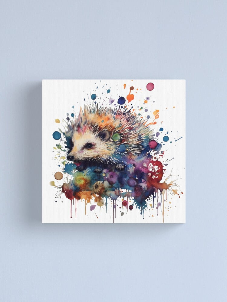AatoeaX Nature's Whispers: A Colorful Animal Adventure - hedgehog Canvas Print Modern Wall Art ...