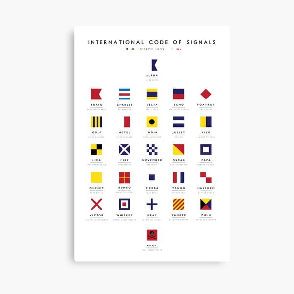 AatoeaX Nautical Flags: International Code of Signals Canvas Print ...