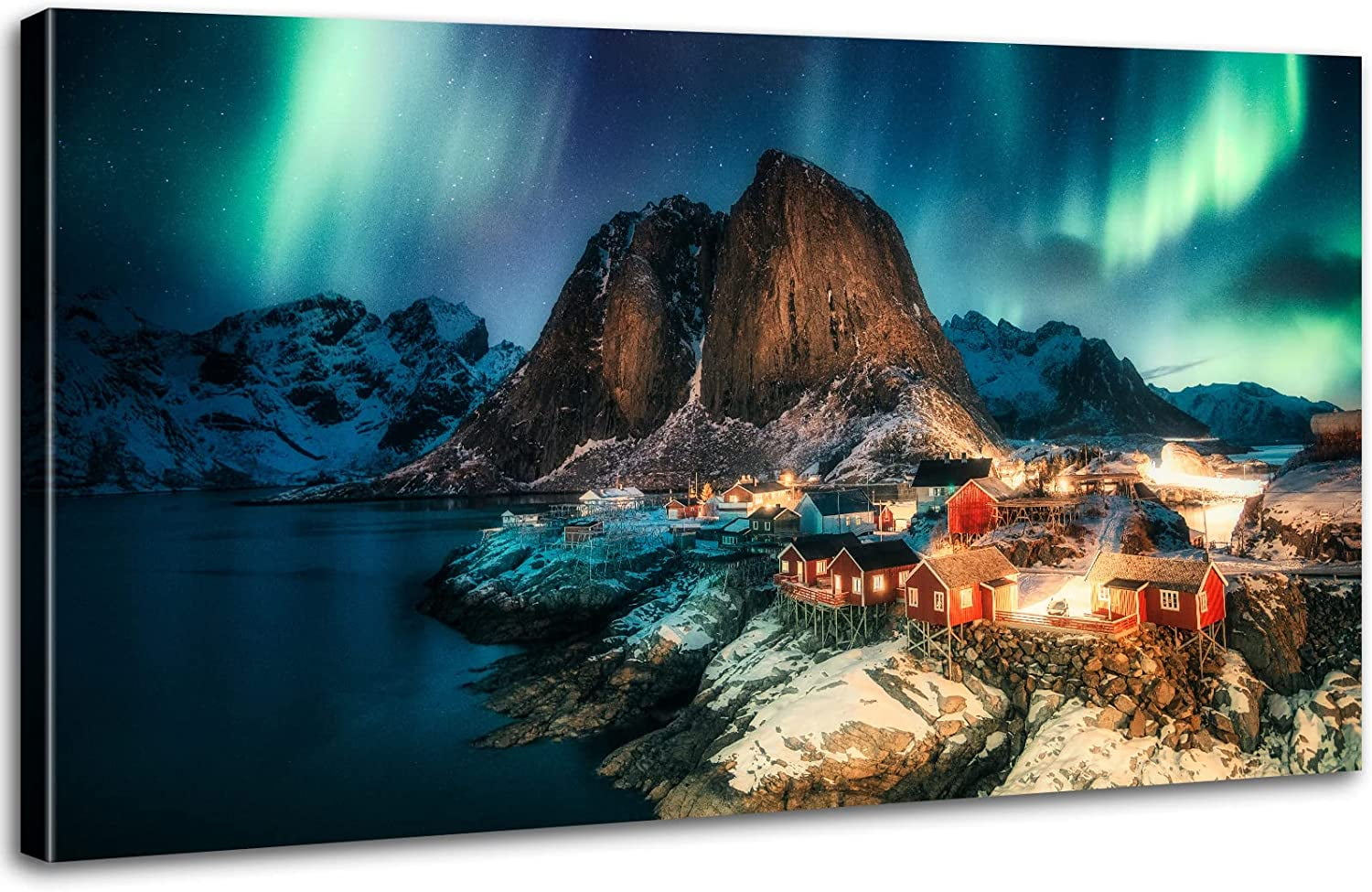 AatoeaX Northern Lights Canvas Wall Decor Green Aurora Borealis Wall ...