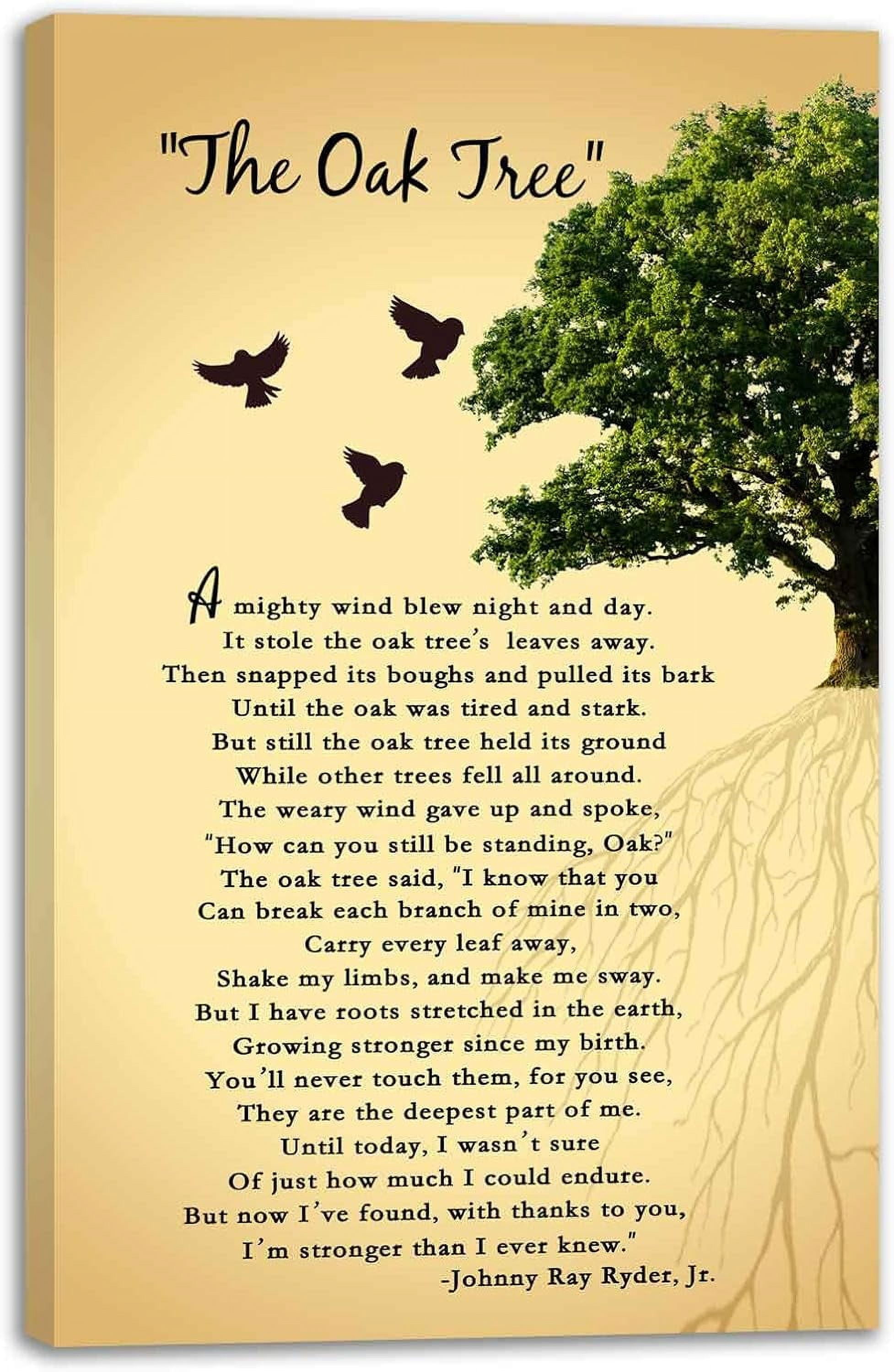 AatoeaX The Oak Tree Poem Wall Art, The Oak Tree Poem Canvas Print Wall ...