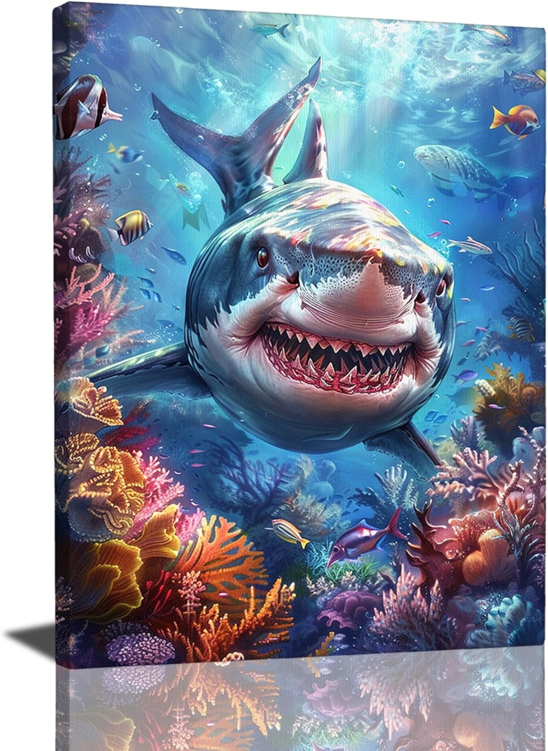AatoeaX Ocean Shark Decor Wall Art Nautical Bathroom Wall Decor Shark ...