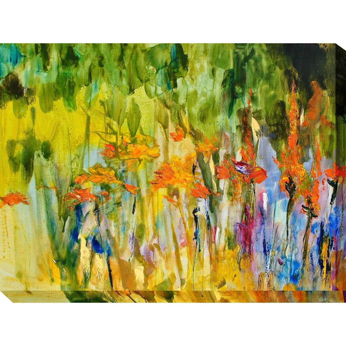 AatoeaX Orange Lily Abstract Indoor/Outdoor Art - Multi-color Aesthetic ...