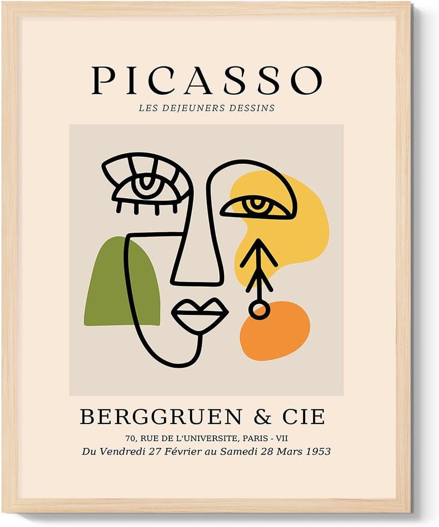 AatoeaX Pablo Picasso Canvas Wall Art Prints Abstract Woman Face Line ...